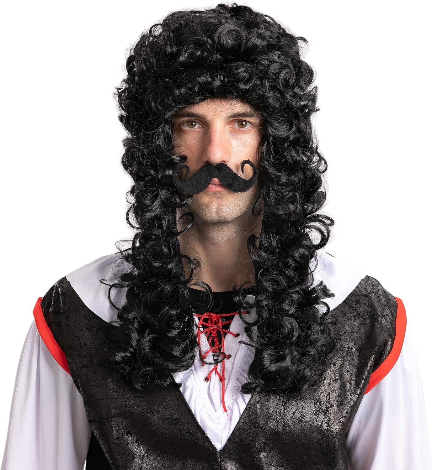 Amazon.com: Spooktacular Creations Men's Black Pirate Wig with 1 ...