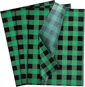 Amazon.com: VGOODALL 100 Sheets Buffalo Plaid Tissue Paper, Checkered ...