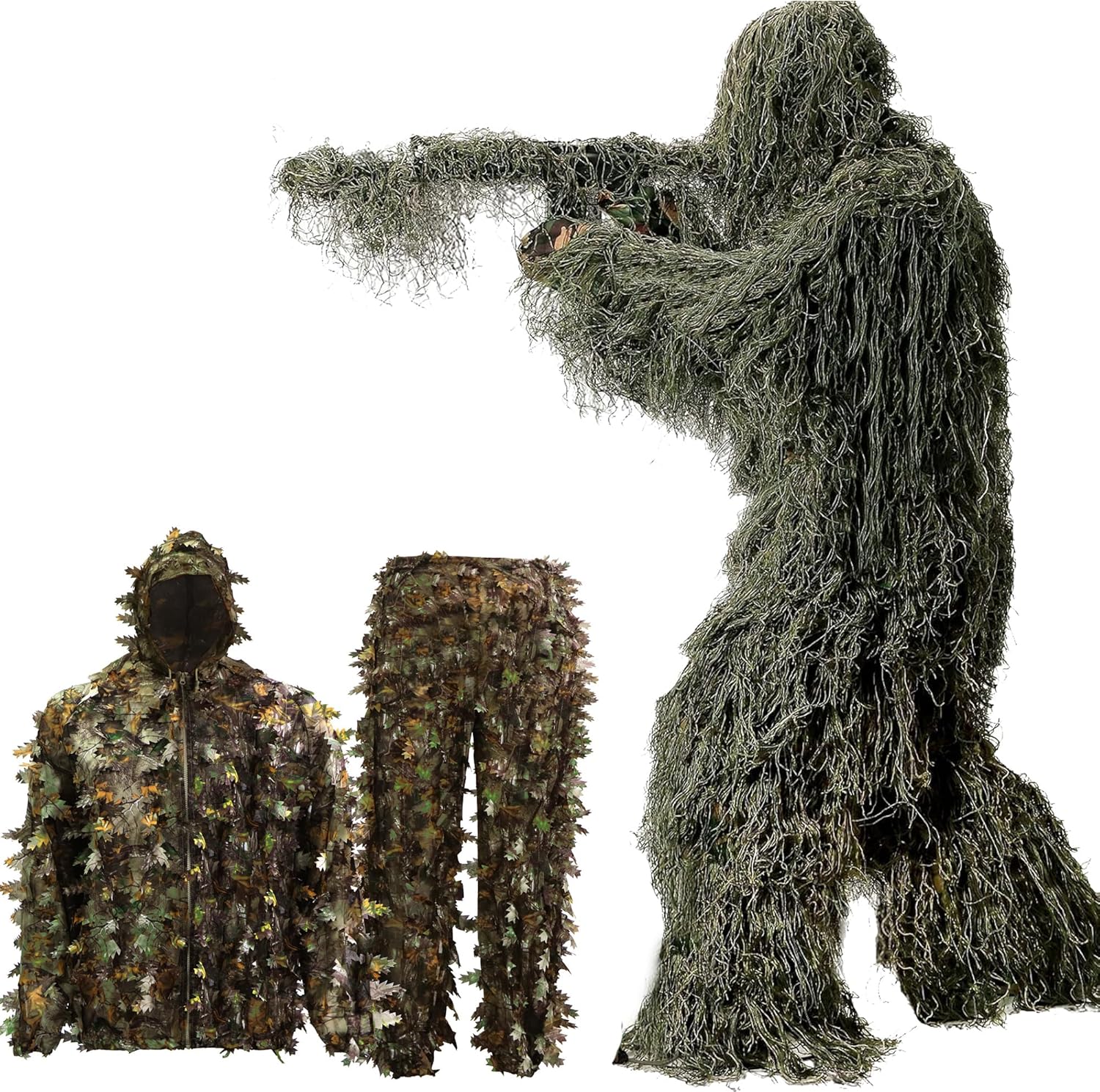 Amazon.com : MOPHOTO Bundle Ghillie Suit Camo for Hunting, Airsoft ...
