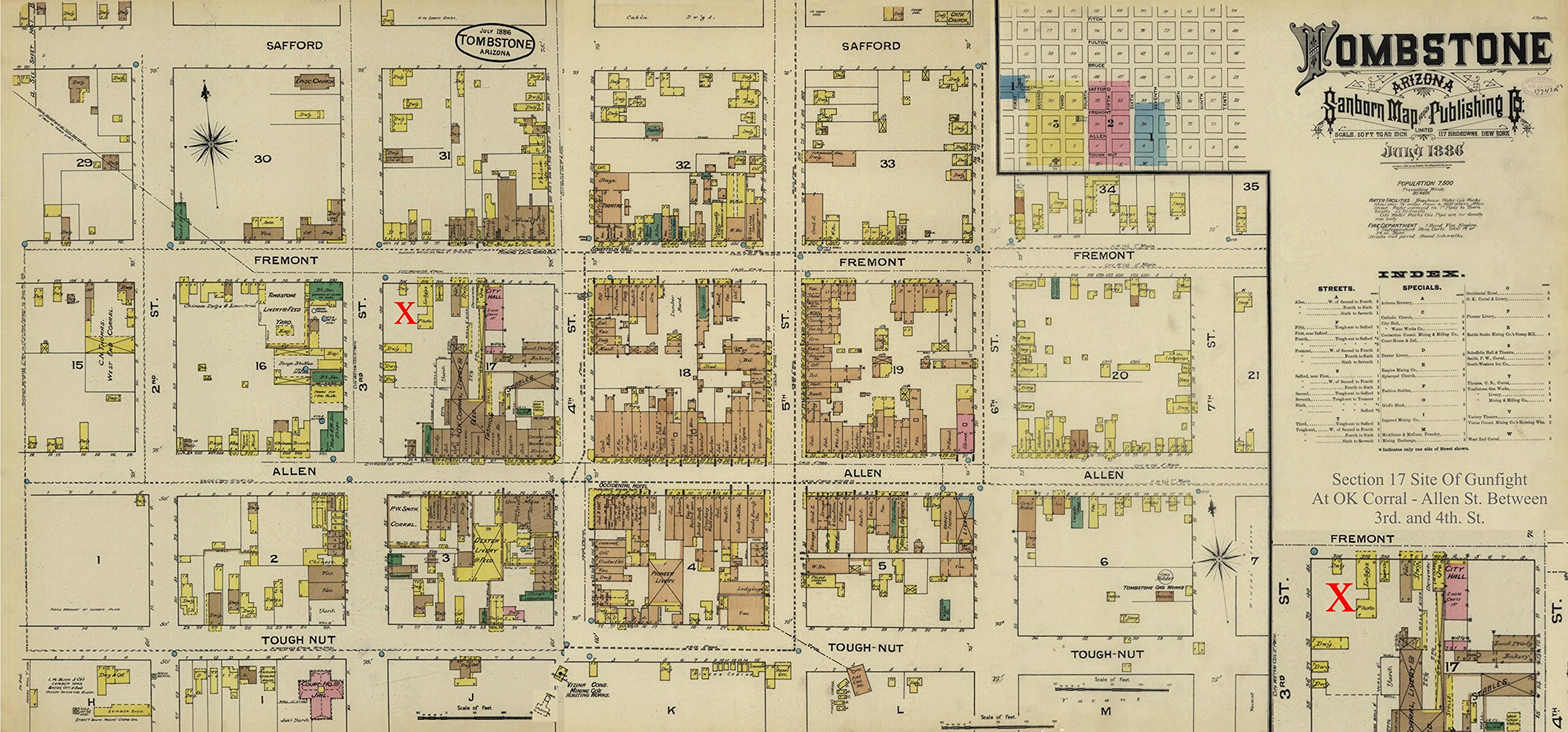 Gatsbe Exchange Historic Map Of Tombstone Arizona Site Of 1881 ...