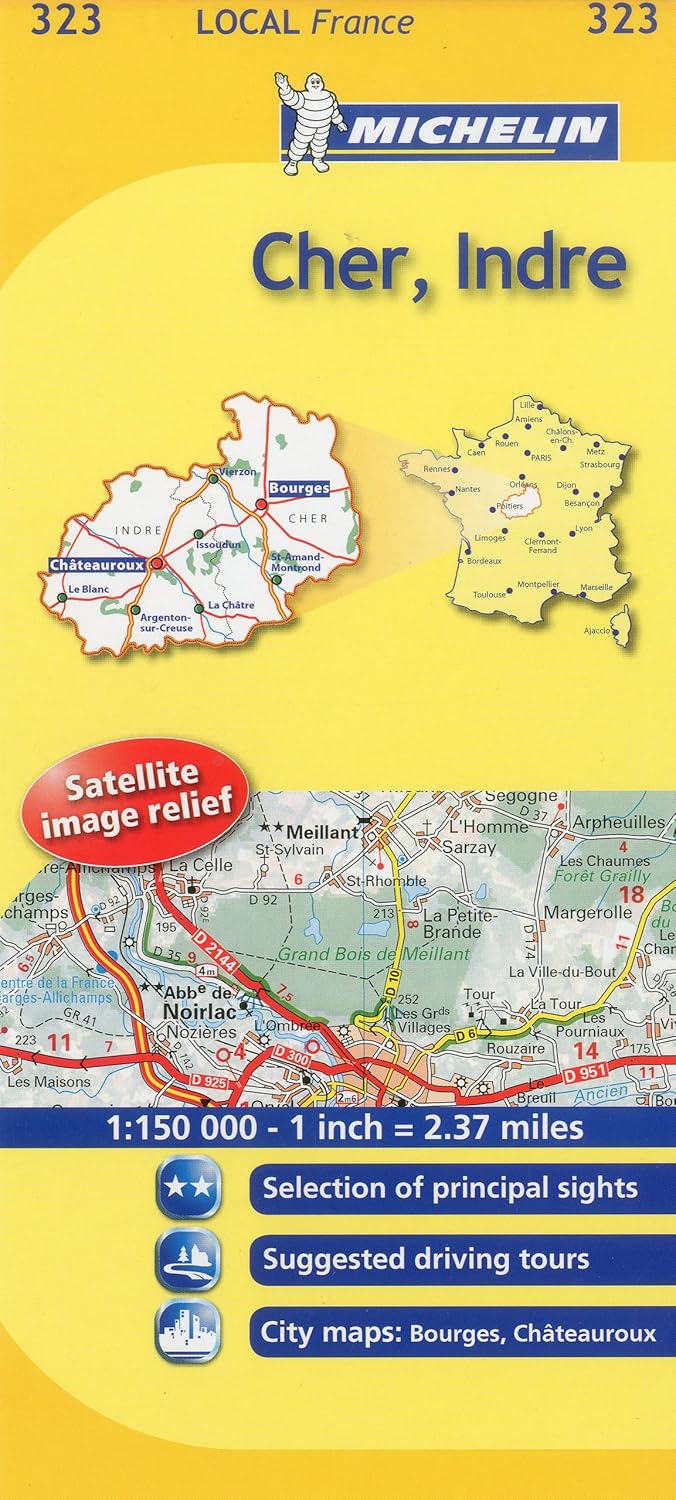 Michelin Map France: Cher, Indre 323 (Maps/Local (Michelin)) (English ...