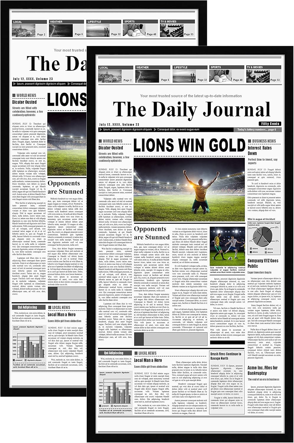 Amazon.com - Americanflat 11x22 Newspaper Frame with Polished ...