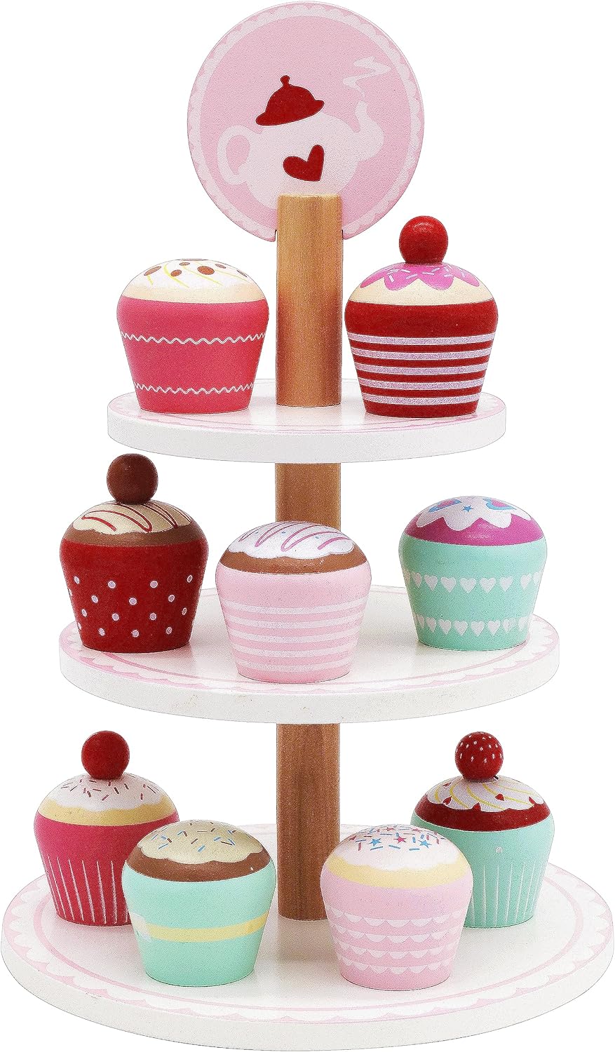 Stella Starlight Cupcake Bakery - Wooden Toy Cupcake Set & Stand ...