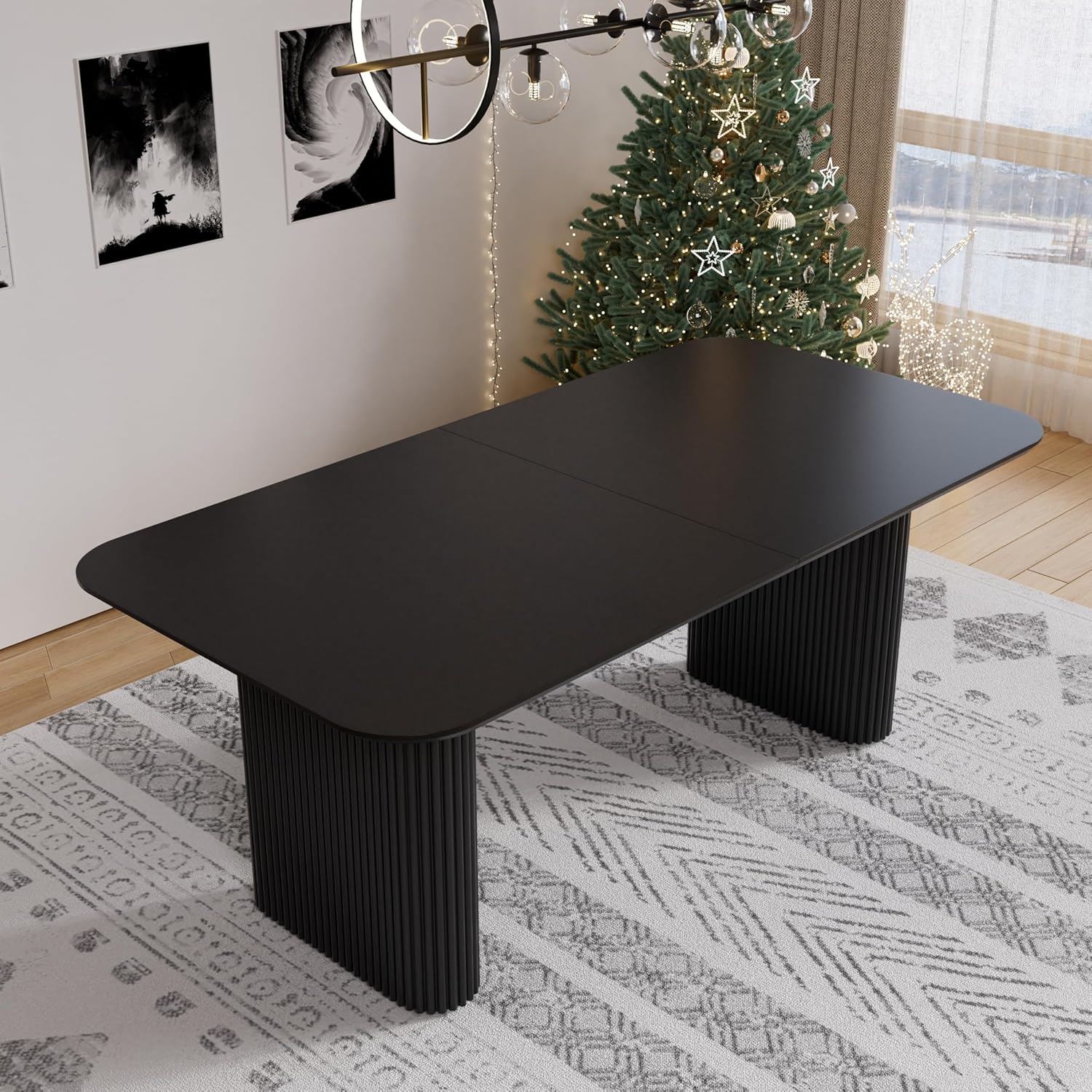 Amazon.com - RGZ Modern 71" Black Oval Dining Table for 4-6 People ...