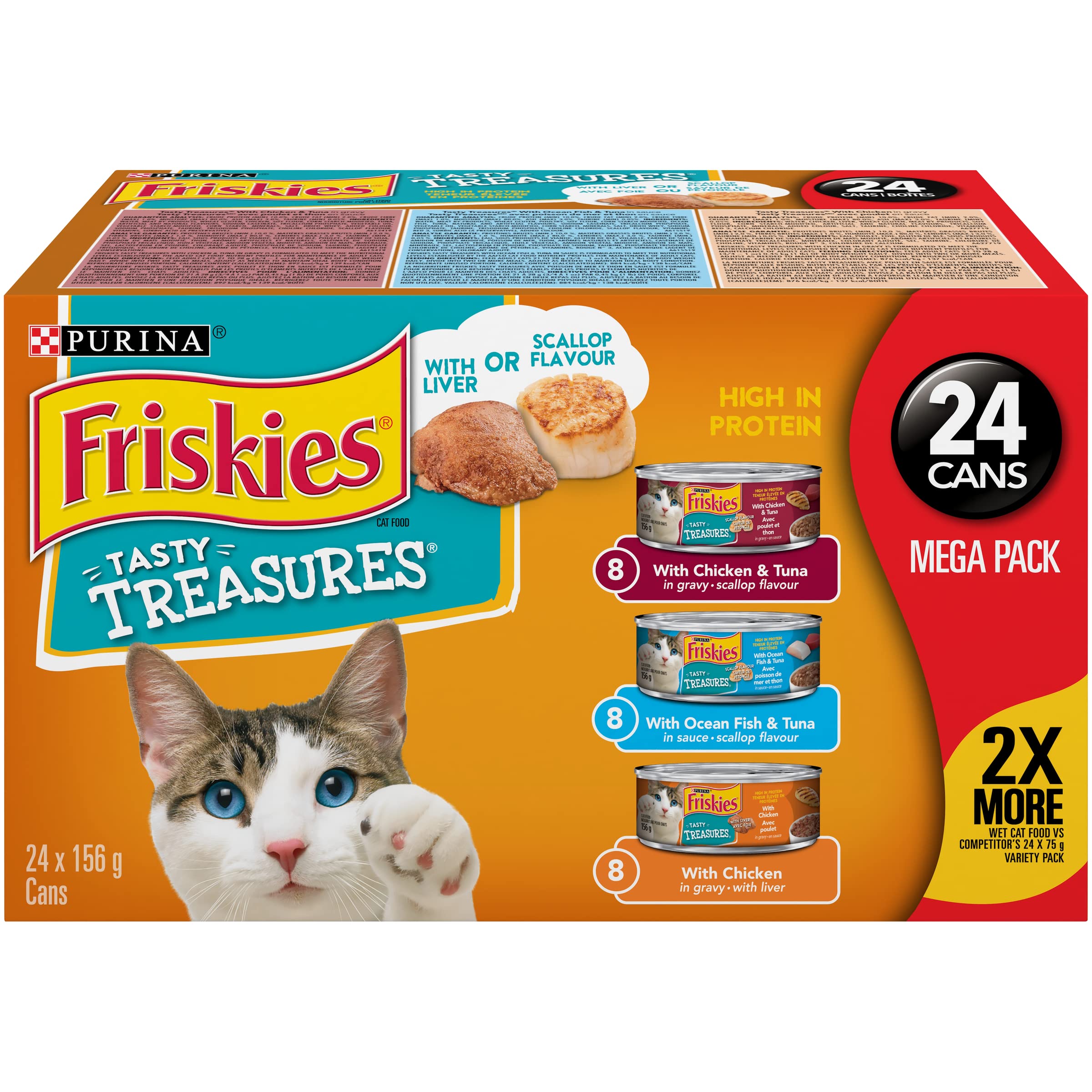 Friskies Tasty Treasures Wet Cat Food, Poultry & Fish Combo Variety ...