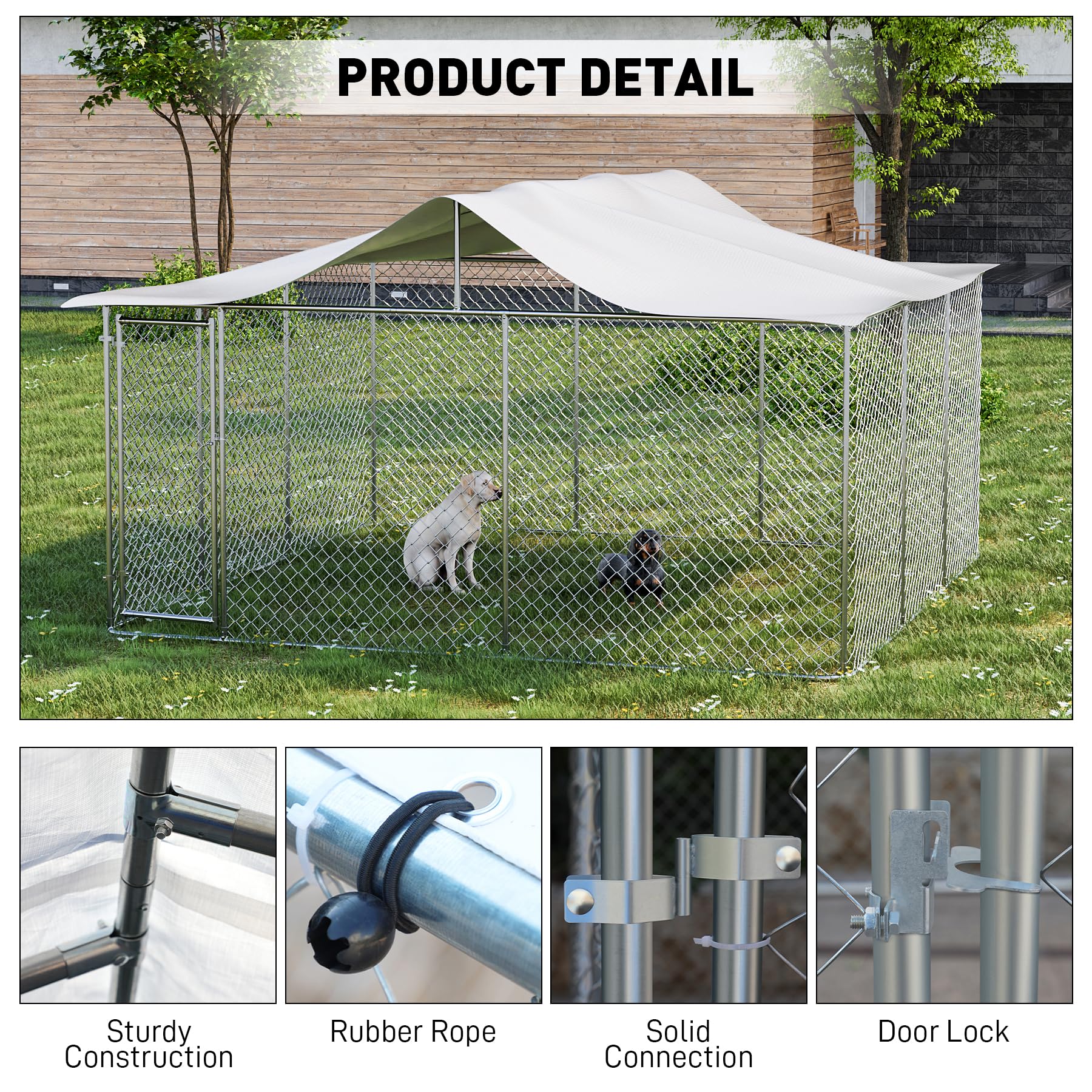 Outside Dog Kennel I Tested The 10X10X6 Dog Kennel With Roof - Here's ...