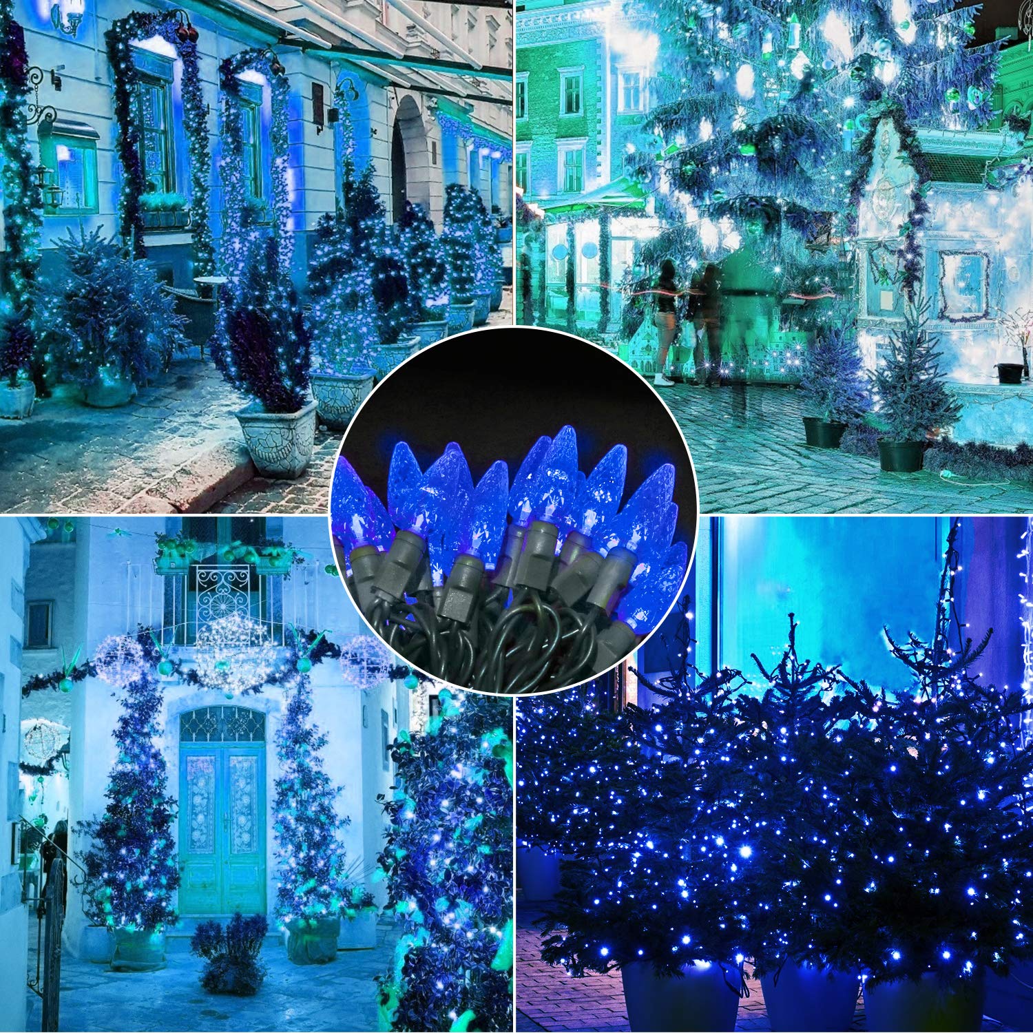 70 Count Led Blue Icicle Lights Blue And Purple Icicle Lights