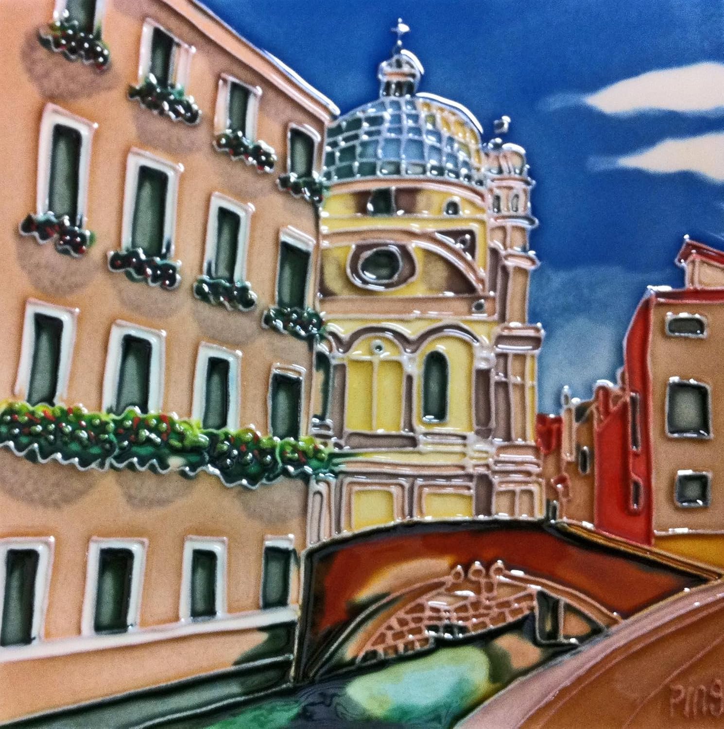 Amazon.com : Continental Art Center BD-2120 8 by 8-Inch Venice with ...