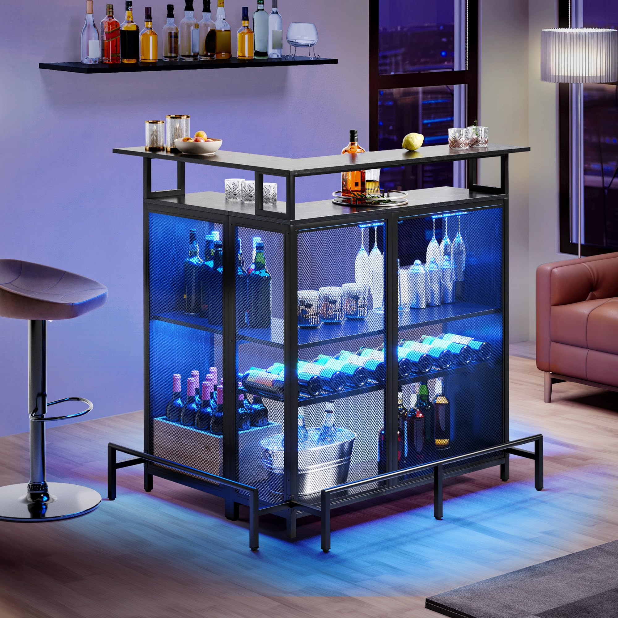 L Shaped Home Bar Lighting 75 L Shaped Home Bar Ideas You'll Love