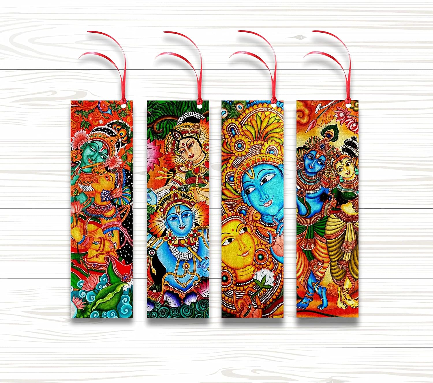 woopme® Set of 4 God Radha Krishna Printed Bookmark Boys Girls Students ...