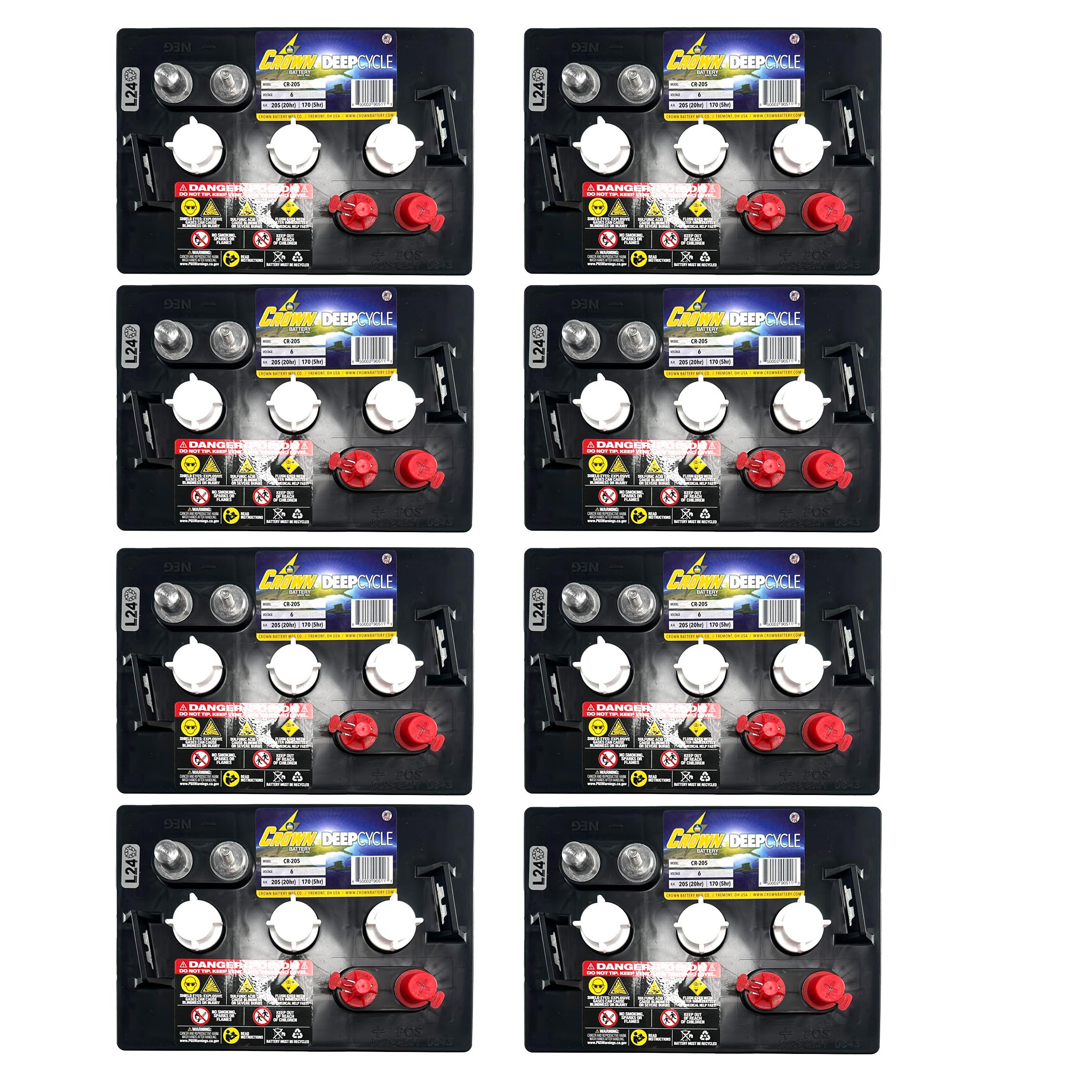 Amazon.com: Crown Battery CR-205 6V Volt Deep Cycle Golf Cart Battery ...