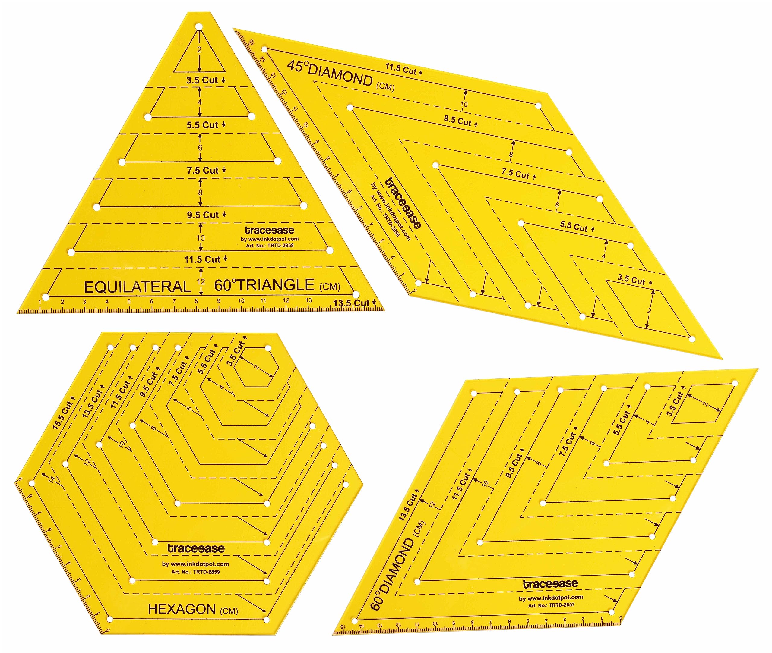 Buy Traceease Trace Simple Trace Stable, Set of 4 Quilting Templates ...