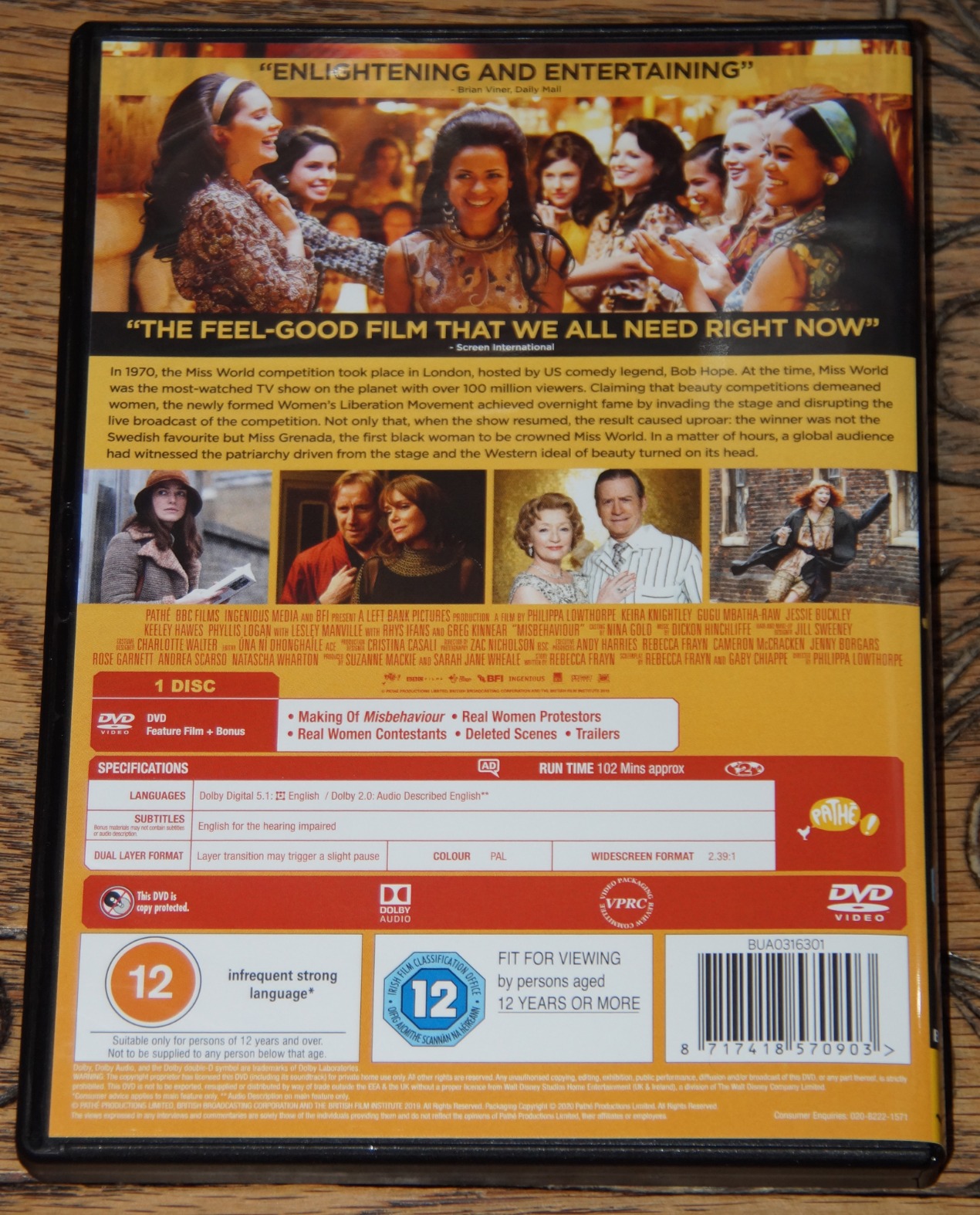 Misbehaviour DVD [2020]: Amazon.co.uk: Jessie Buckley, Gugu Mbatha-Raw, Keira Knightley, Greg ...