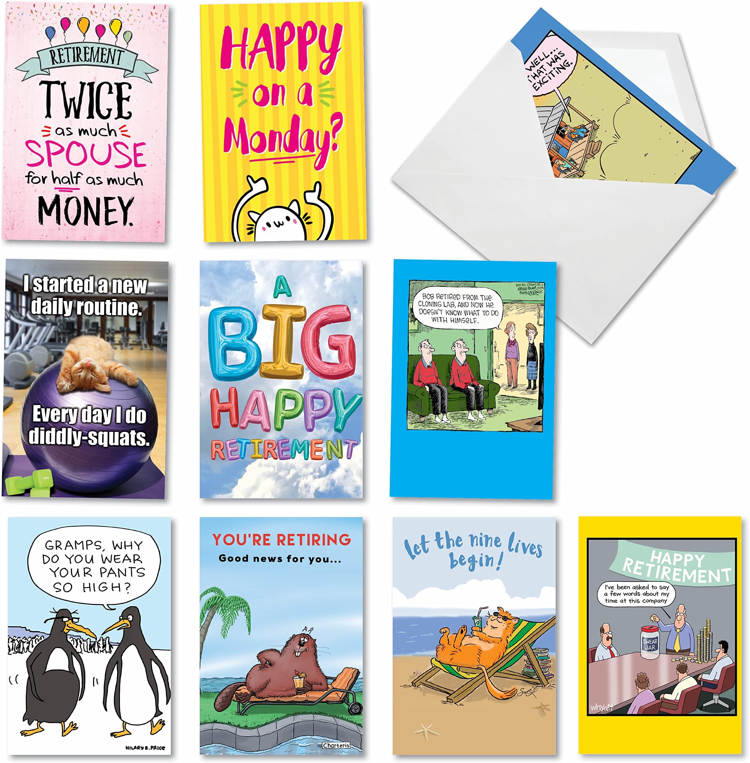 Amazon.com : NobleWorks 10 Assorted Box Set Humorous Retirement ...