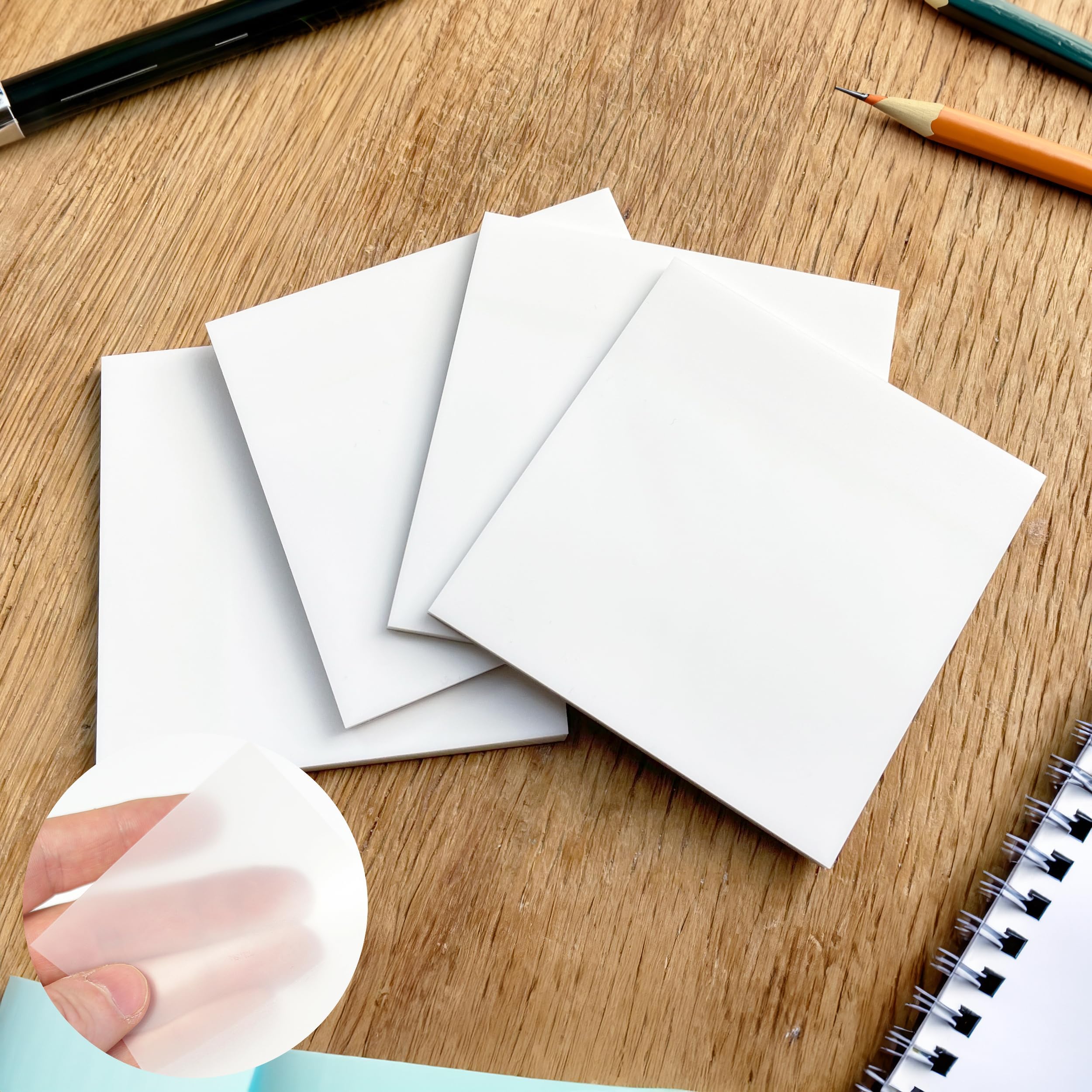 Transparent Sticky Notes, 200 Clear Sticky Notes, See Through Tracing ...
