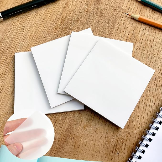 Transparent Sticky Notes, 200 Clear Sticky Notes, See Through Tracing ...