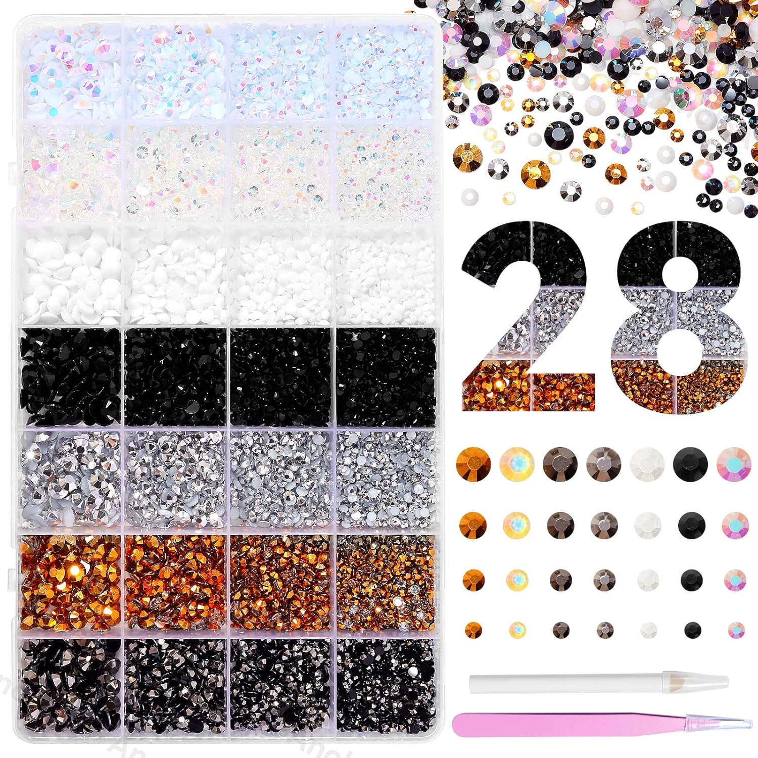 Amazon.com: 22000Pcs Rhinestones for Bedazzling, Jelly Bedazzling Resin ...