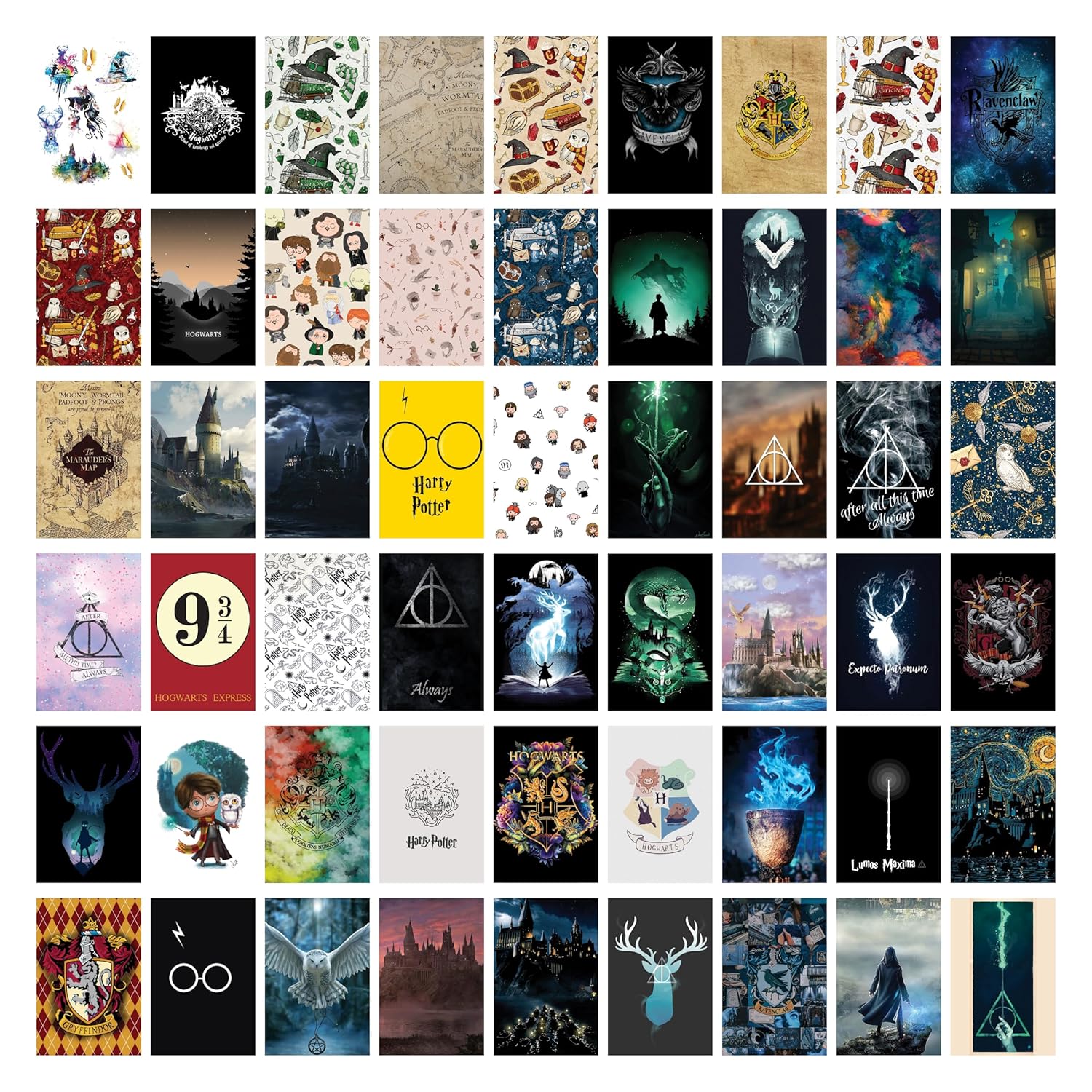 D2C Harry Potter Posters - 54 Pc 4x6 Inch Prints Collage Kit | Wall ...