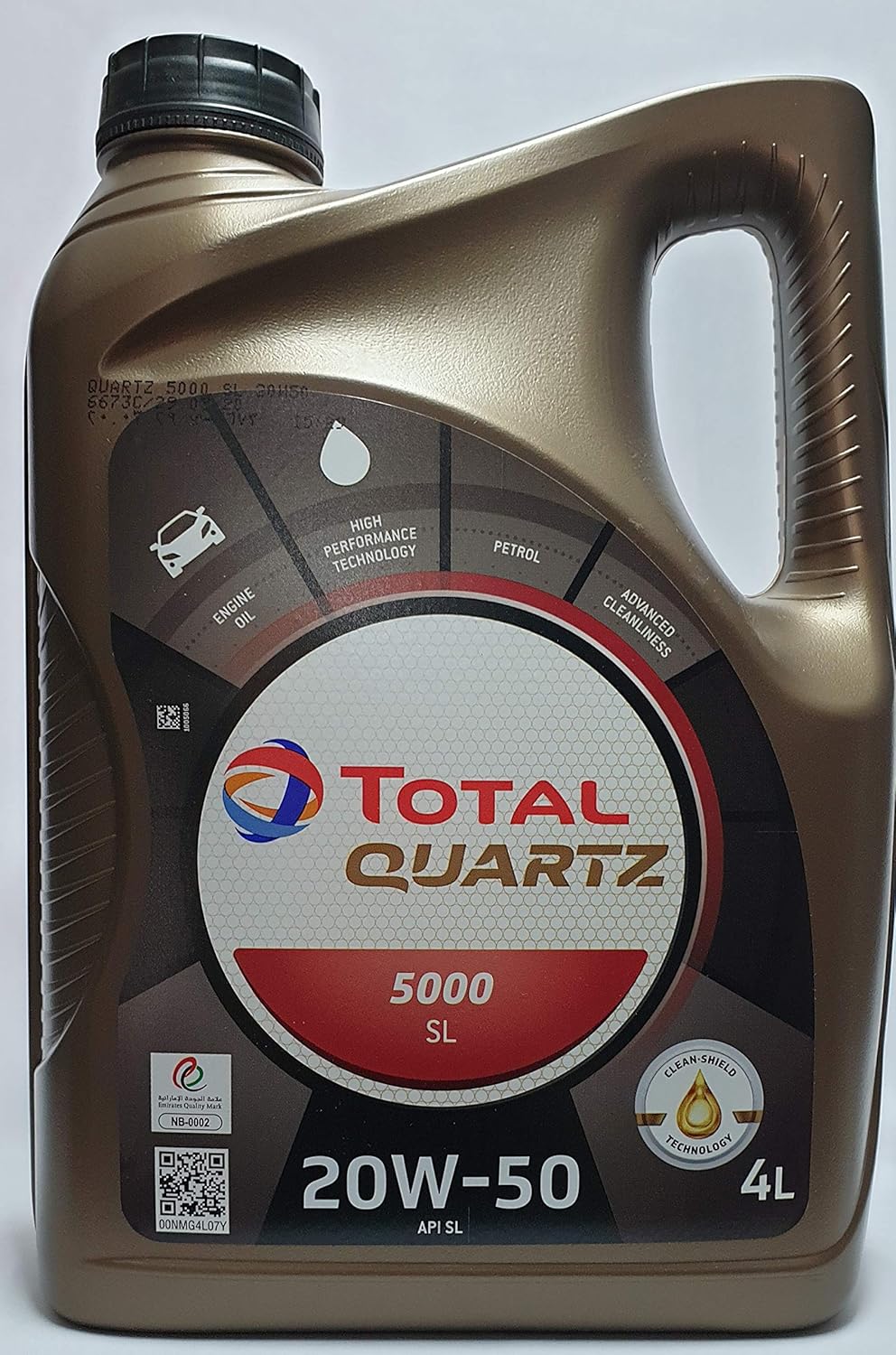 TOTAL QUARTZ 5000 SL 20W50 - PASSENGER CAR MOTOR OIL - MINERAL ENGINE OIL - API SL 4LTR: Buy ...