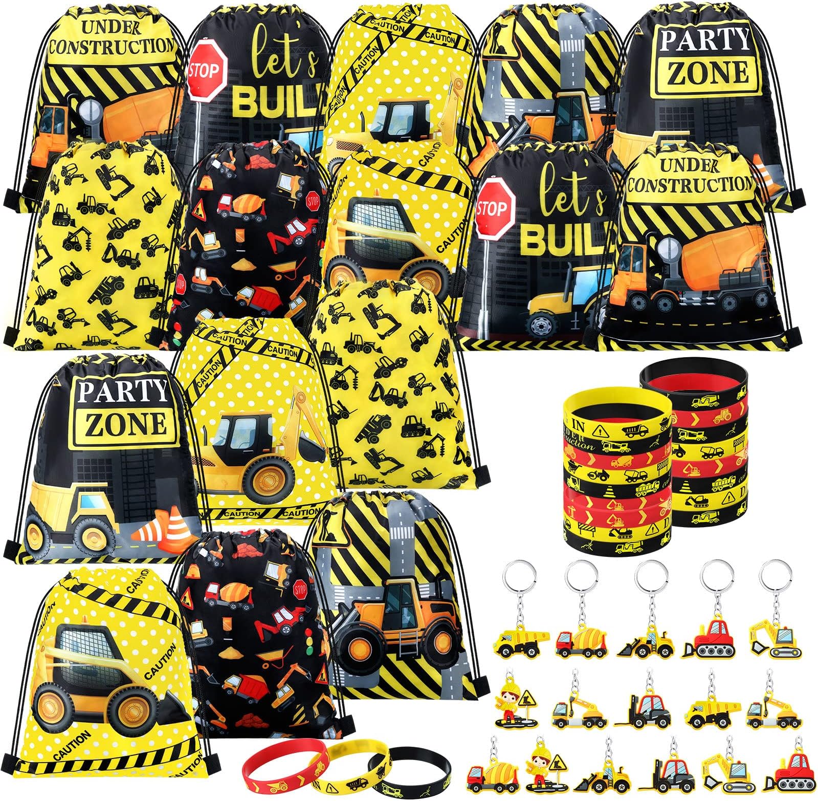 Amazon.com: Talltalk 24 Pcs Construction Zone Tote Bags with Handles ...