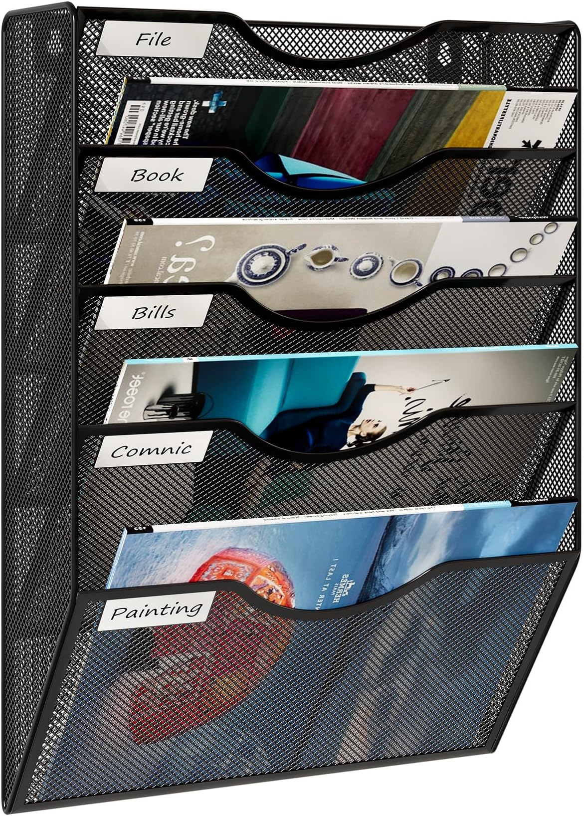 Amazon.com : Set of 2 - Folder Wall Rack, 7 Pockets, Letter/Legal Size ...