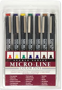 Studio Series Colored Micro-line Pen Set: Includes 7 Pens: Peter Pauper ...