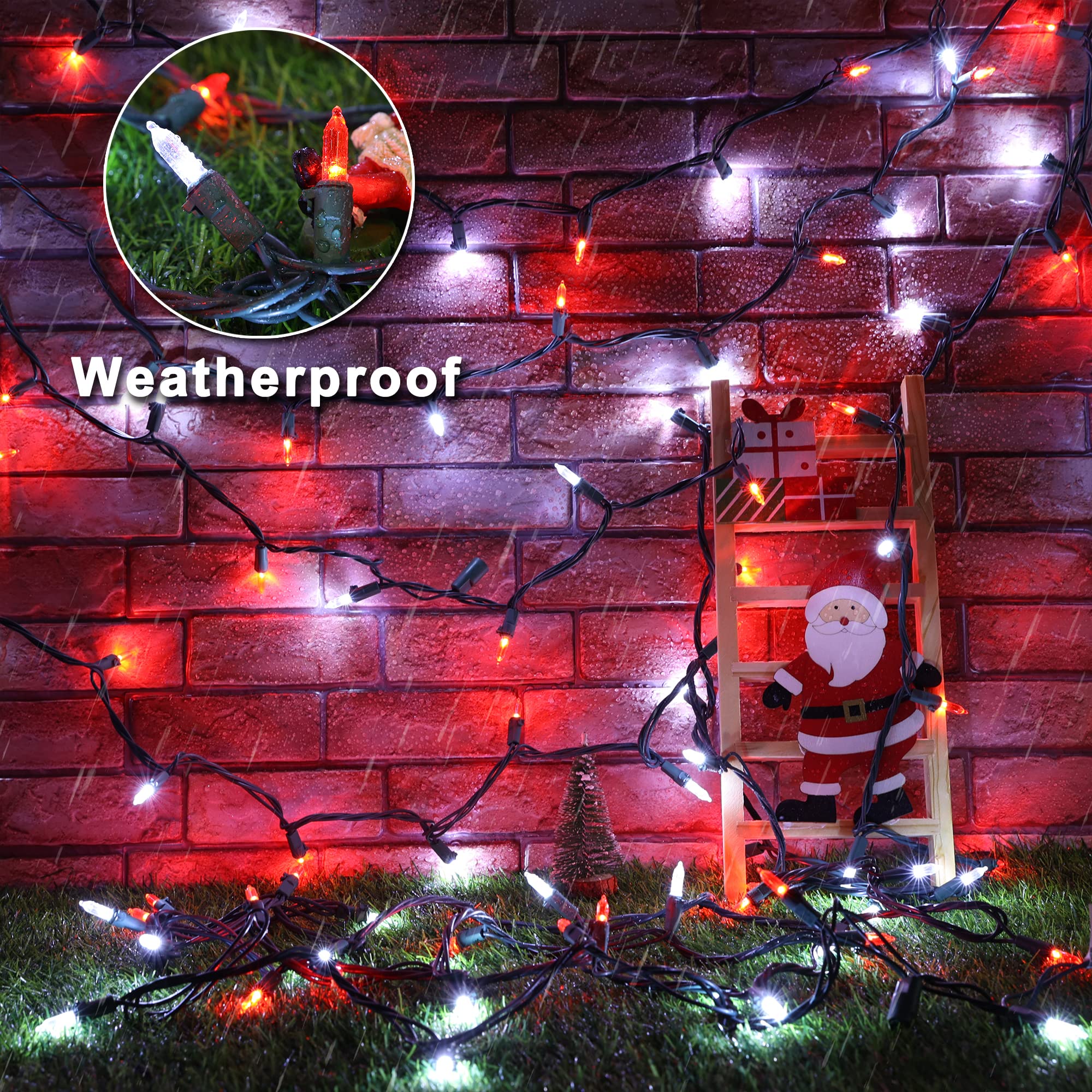 Snapklik.com : Red & White Christmas Lights, 33ft 100 LED Christmas ...