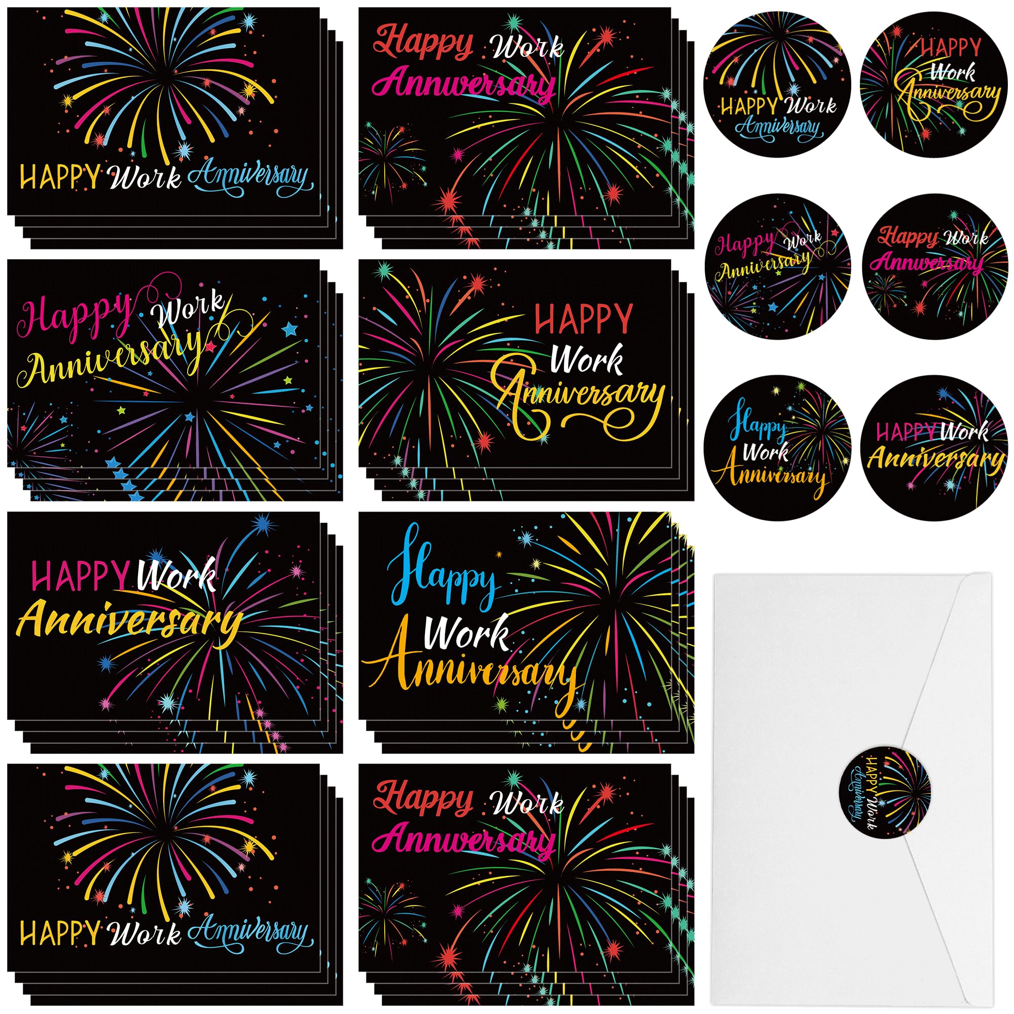 Buy ZOIIWA72 Sets Happy Work Anniversary Cards Appreciation Cards 6 ...