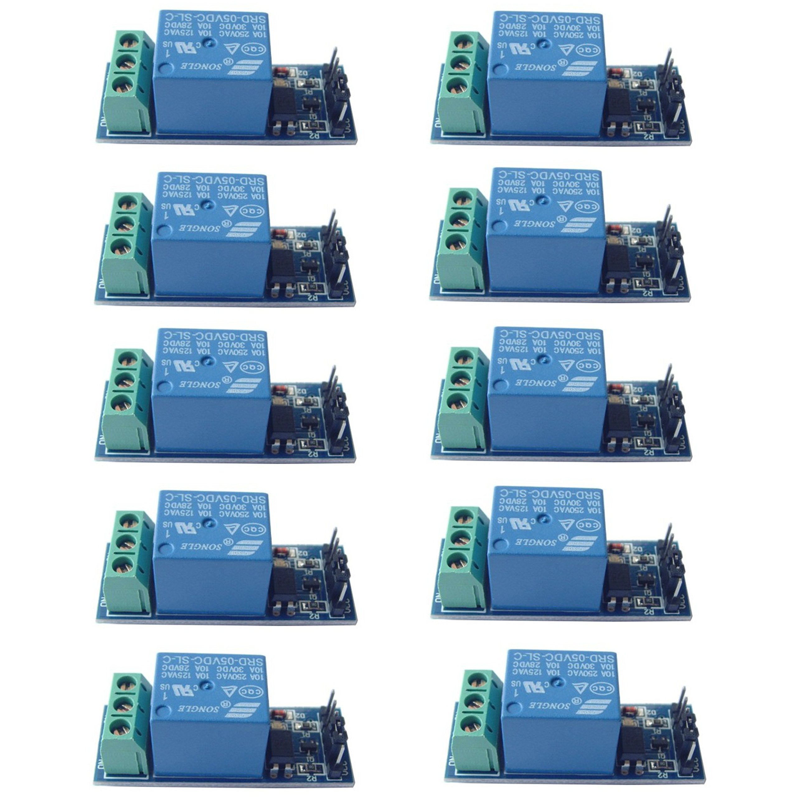 Buy Optimus Electric 10pcs Opto-isolated Single Channel Relay Module 5V ...
