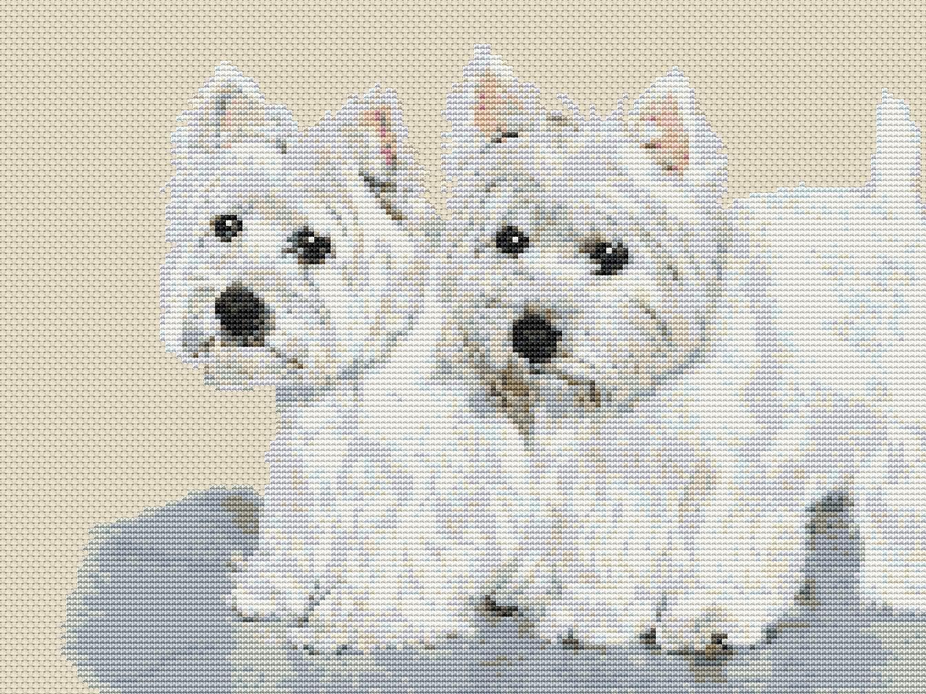 Elite Designs Two's Company Westies Cross Stitch Kit : Amazon.co.uk ...