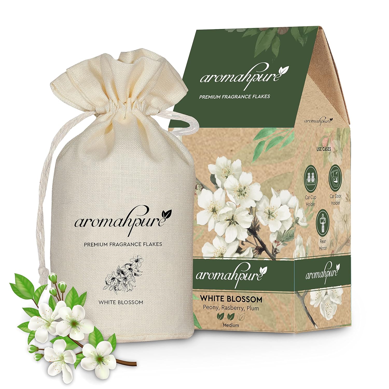 Aromahpure Premium Car Perfume Fragrance Flakes - White Blossom, Luxury ...