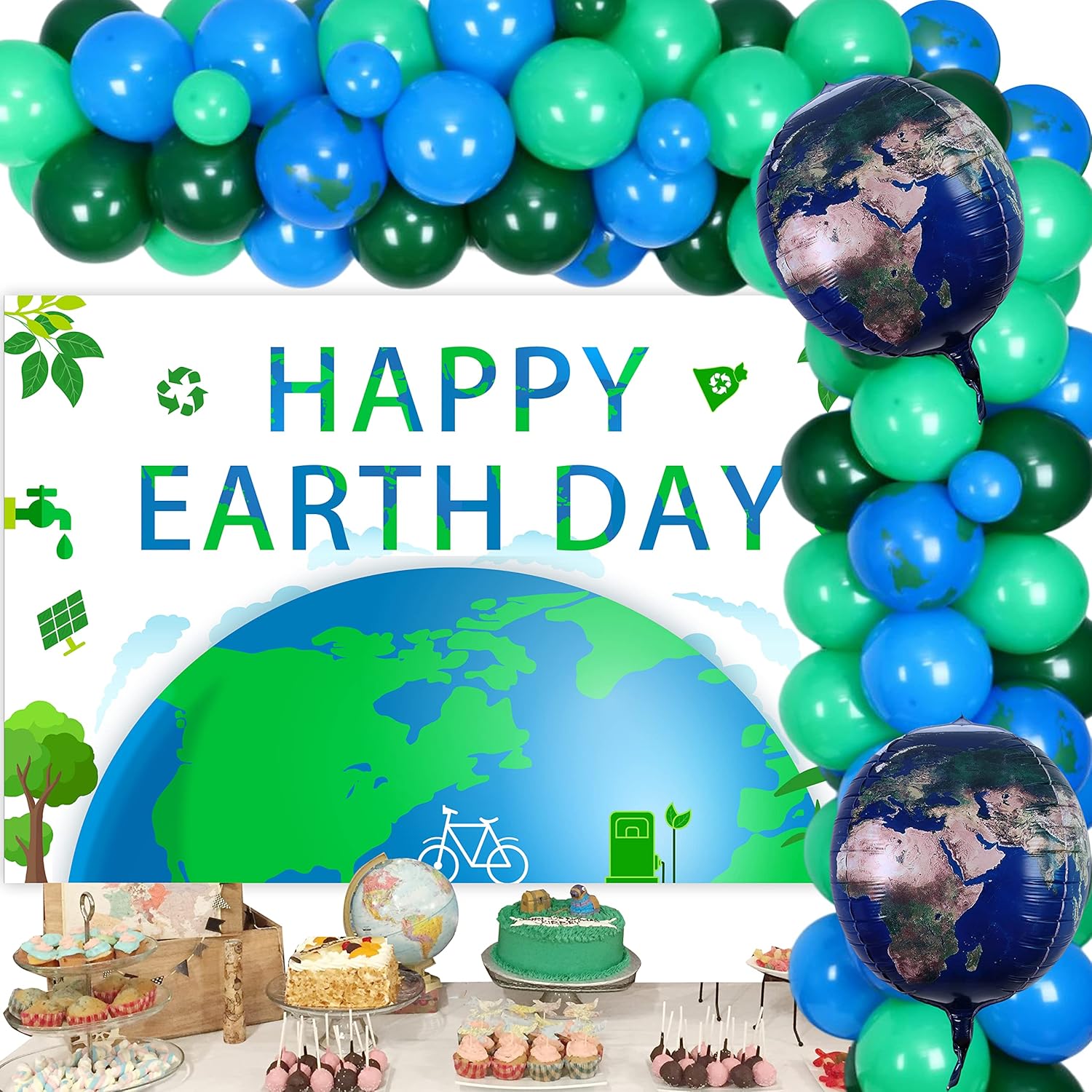 Amazon.com: Earth Day Party Decorations - Happy Earth Day Backdrop ...