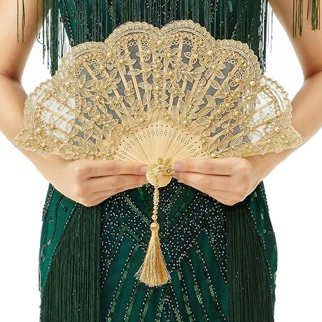 Amazon.com: BABEYOND Lace Hand Fan Non-Foldable Vintage Bridal Handheld ...