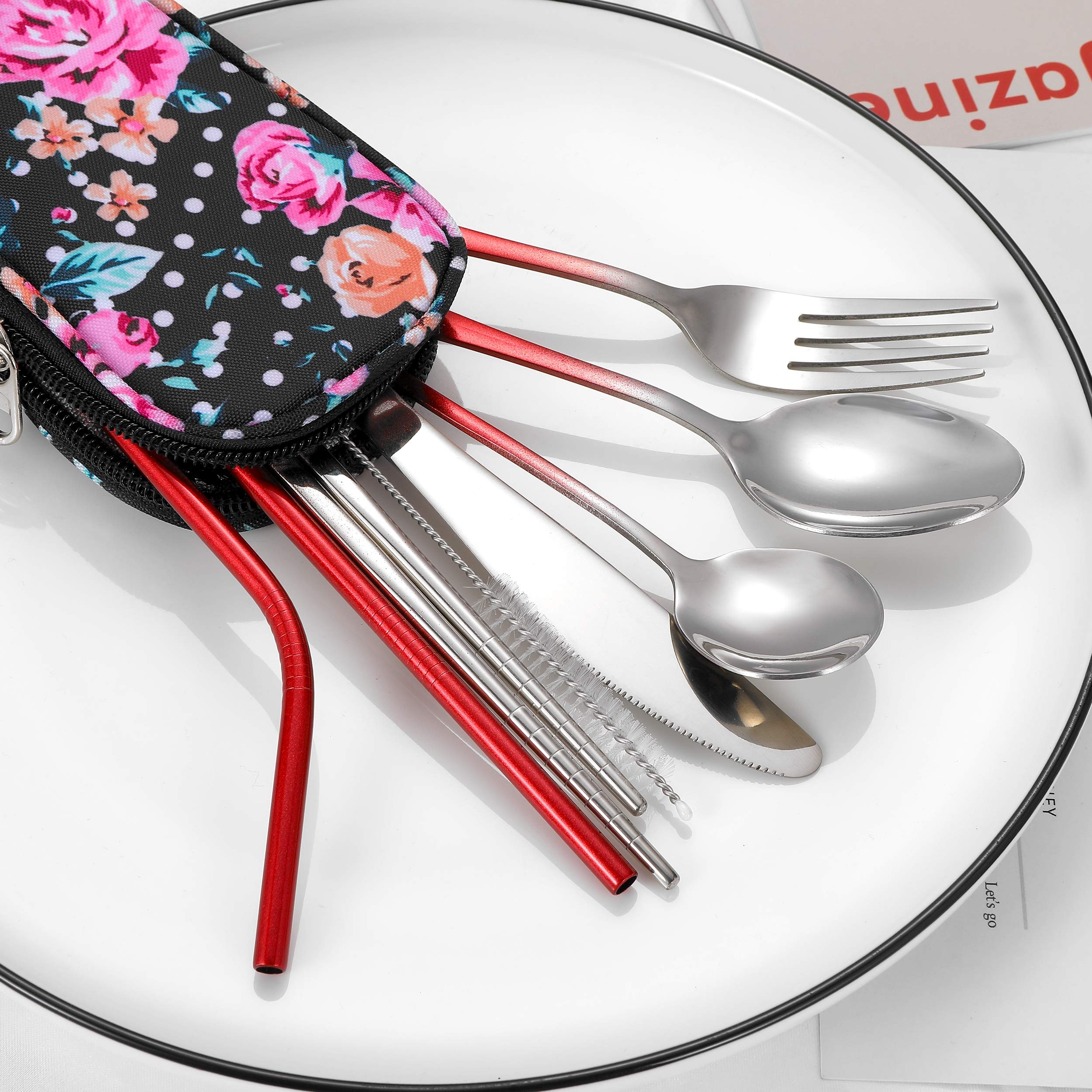 Snapklik.com : Travel Utensils,Reusable Silverware Set To Go Portable ...