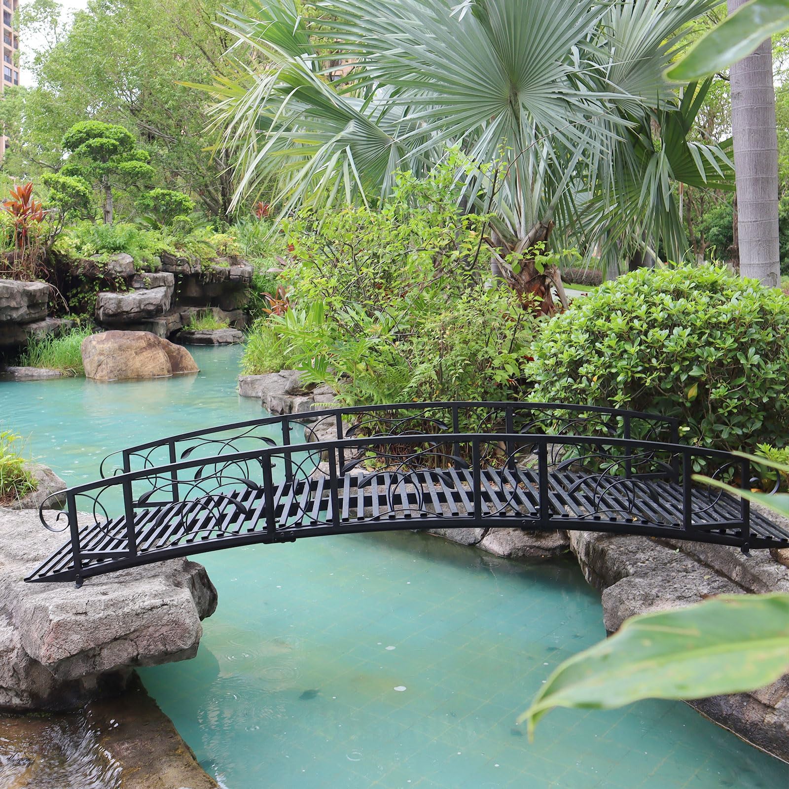 Amazon.com : kinbor Garden Bridge – 8 FT Metal Garden Bridges for ...