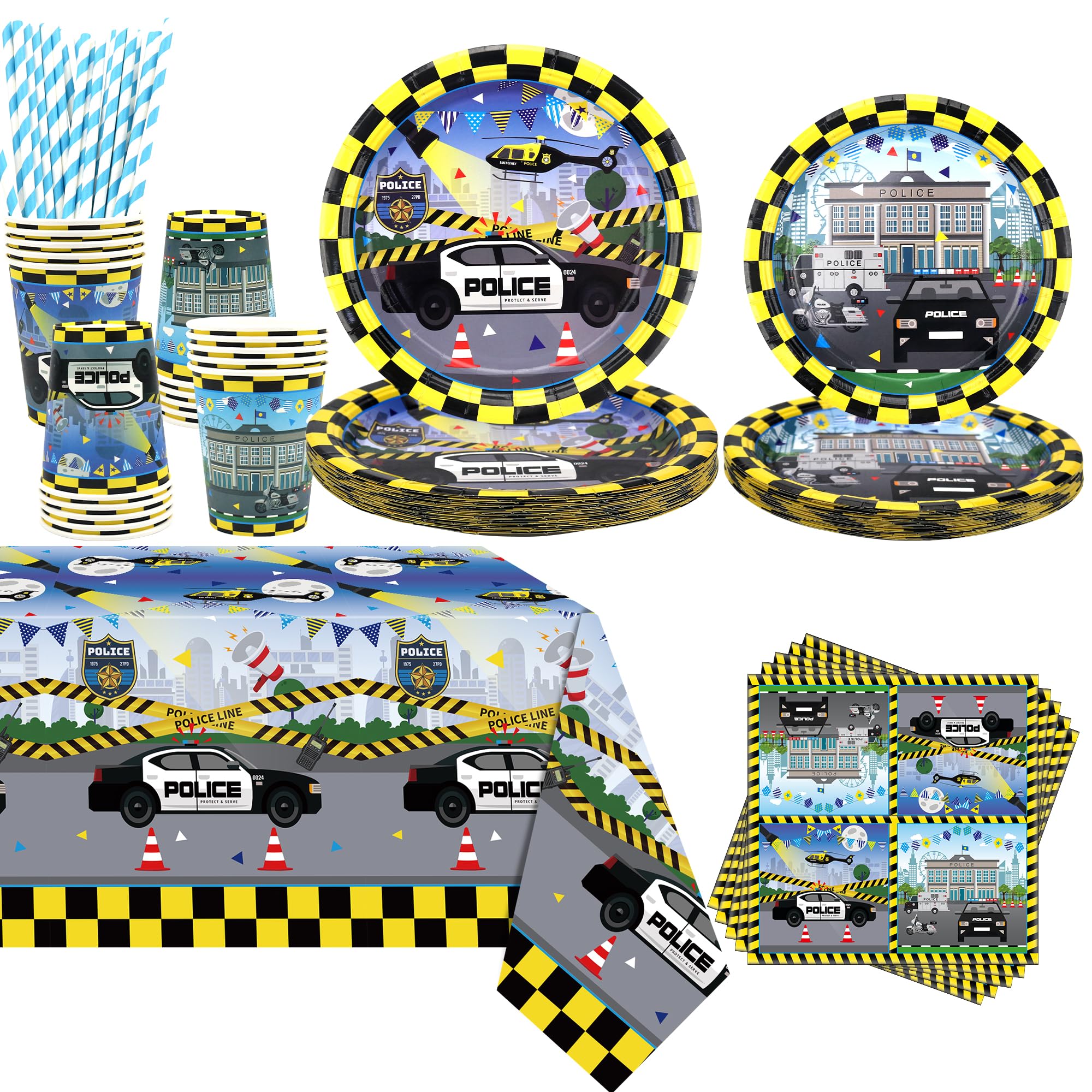 Obussgar Police Birthday Party Decorations - Police Party Supplies ...