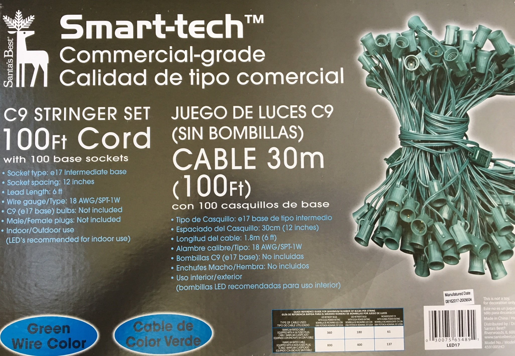 Smart-tech Commercial-grade 100 Ft. Stringer with 100 Base Sockets for ...
