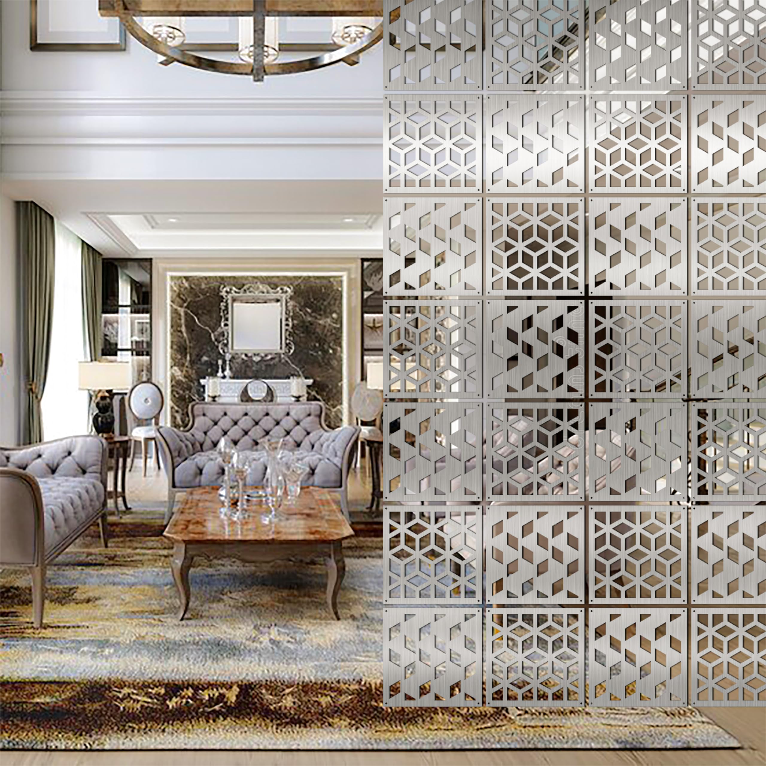 Modern Decorative Dividing Walls 12/24 PCS Hanging Room Divider Thick