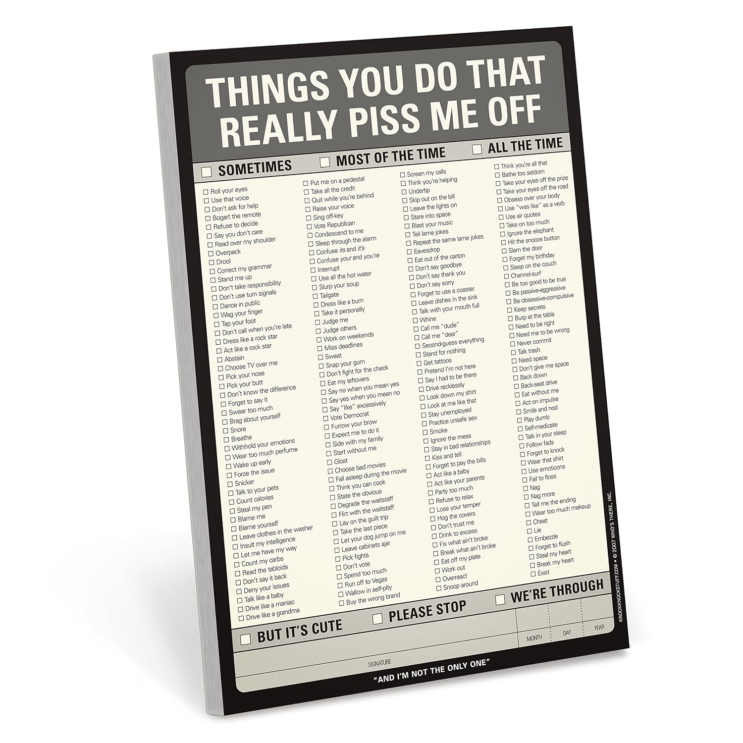 Knock Knock Things You Do That Really Piss Me Off! Note Pad: Knock ...
