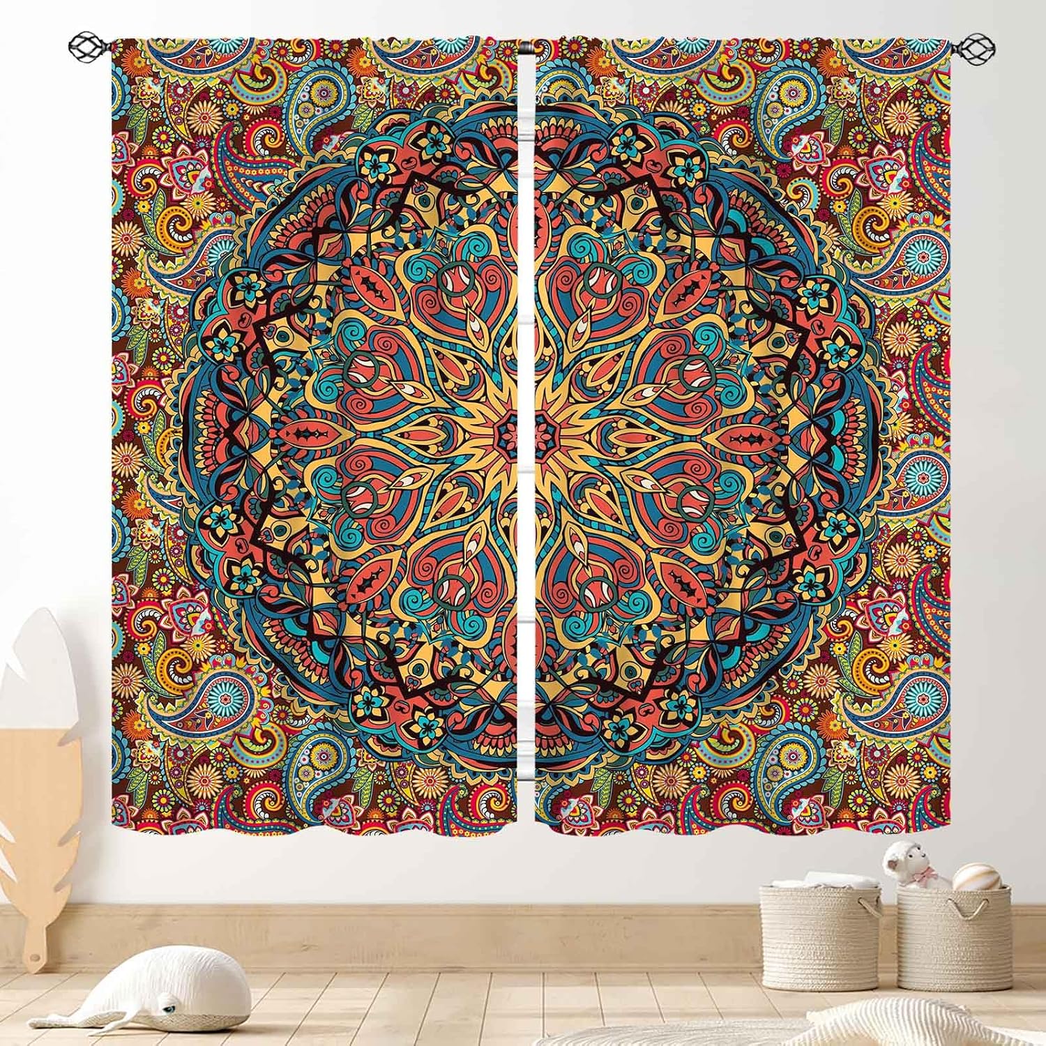 Amazon.com: Hippie Mandala Curtains, Indian Medallion Trippy Boho ...