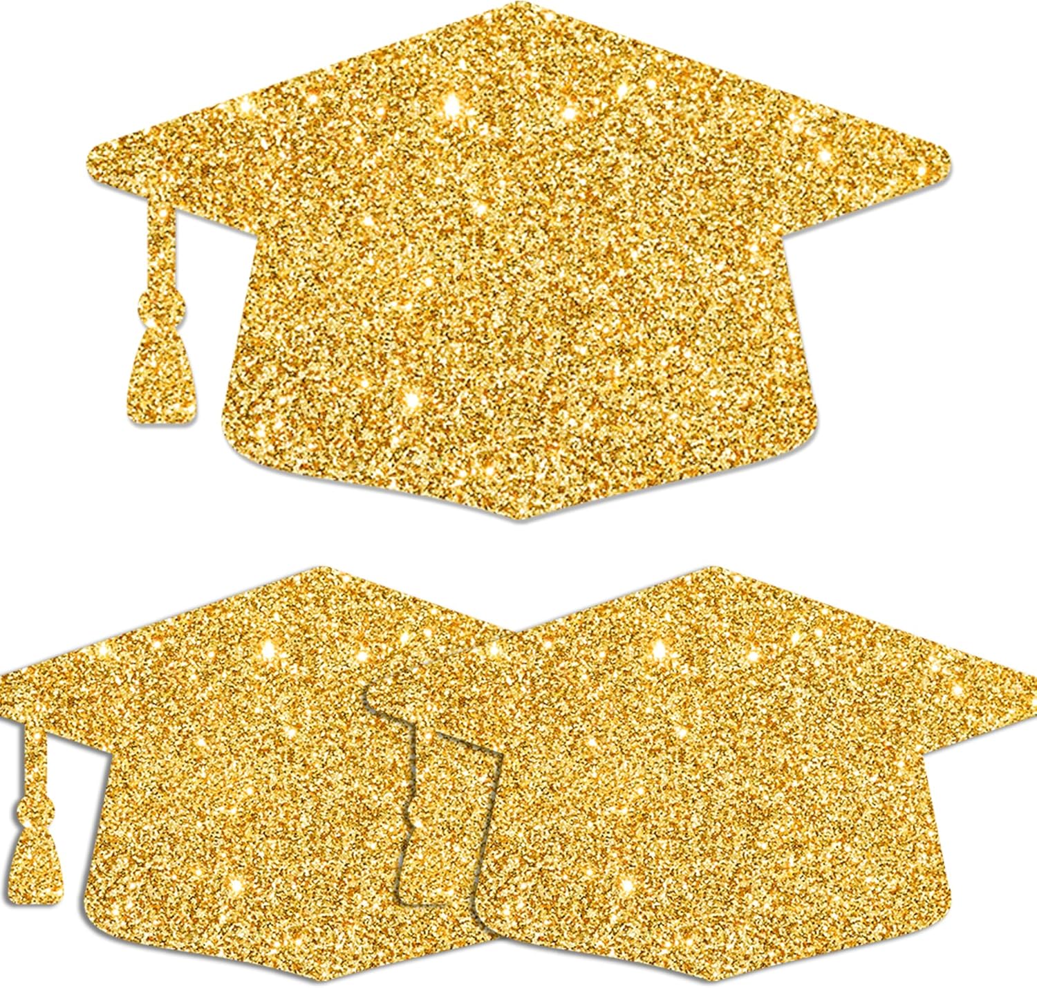 Amazon.com: Lucleag 50 PCS Graduation Hat Cutouts Grad Caps, Gold ...