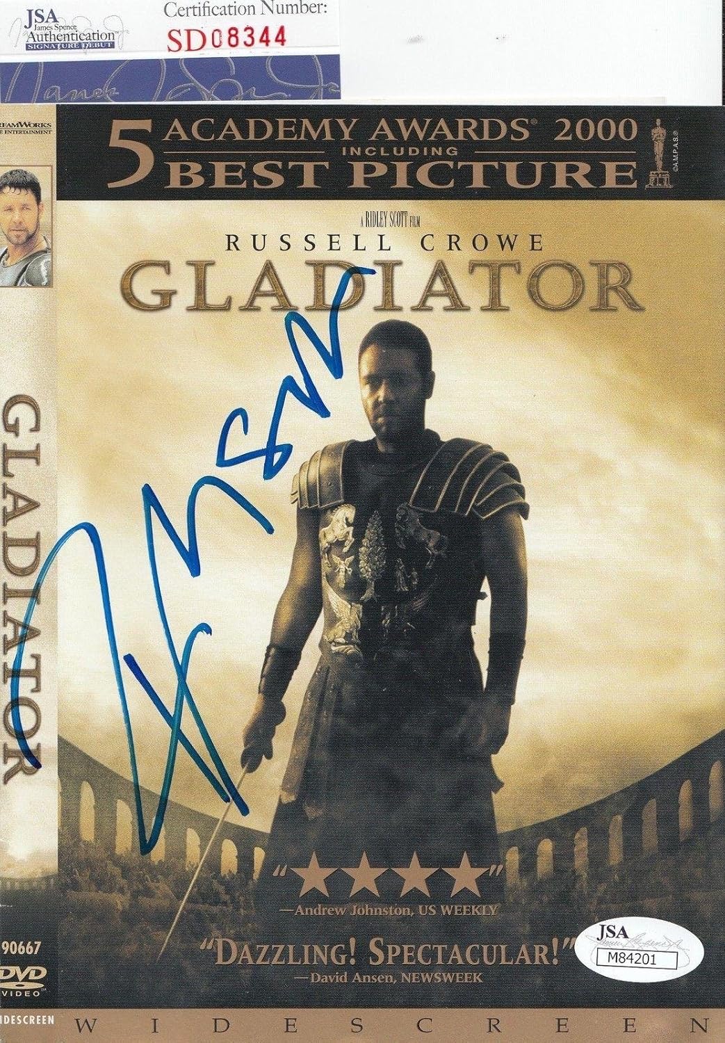 Amazon.com: RUSSELL CROWE signed (GLADIATOR) DVD COVER*ACADEMY AWARD ...