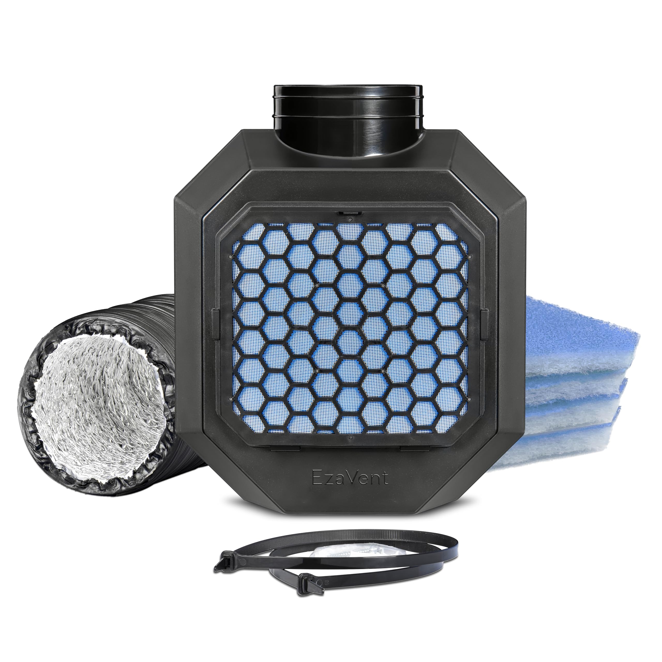EzaVent Indoor Dryer Full Set Vent with 4 Filters, 8ft PVC Covered ...