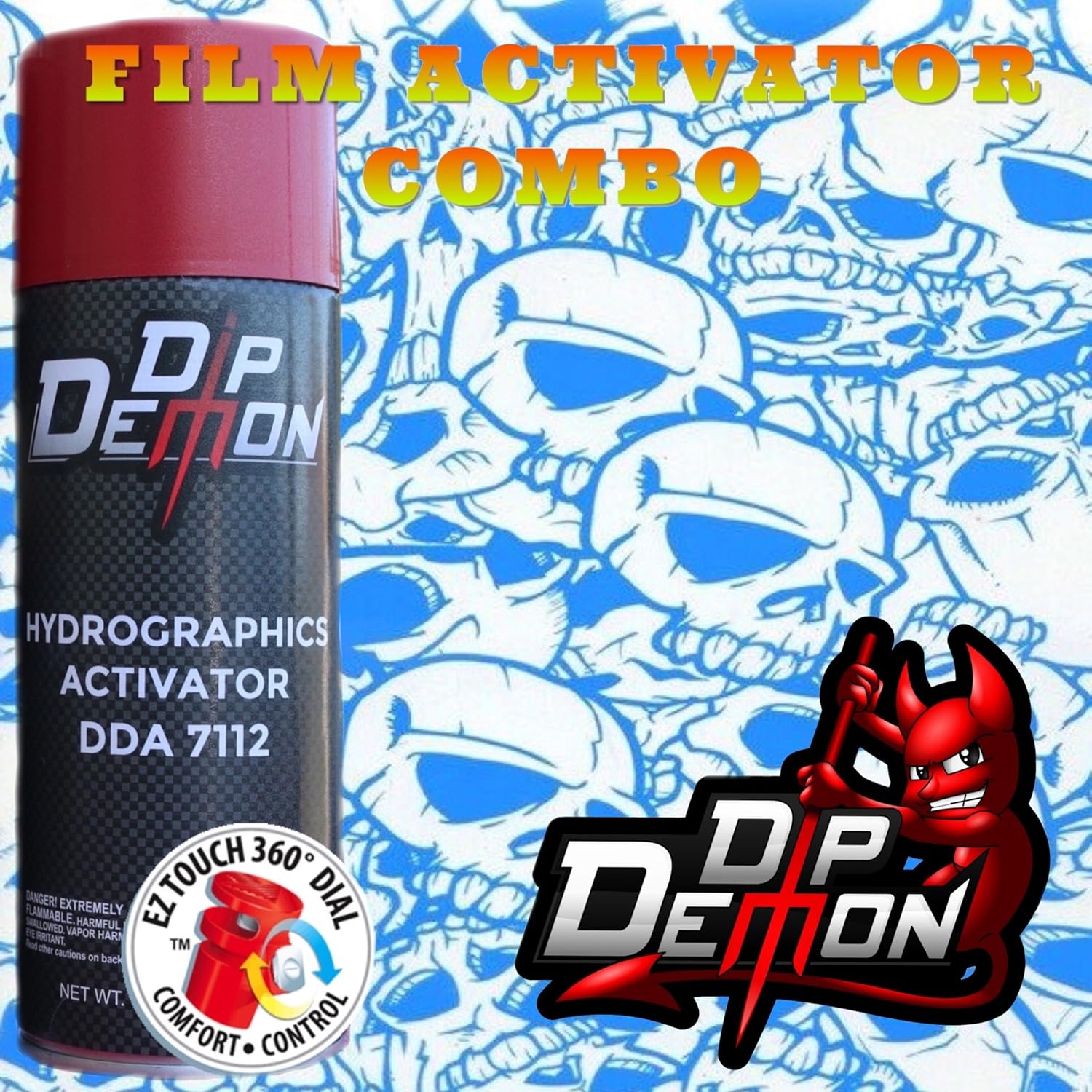 Amazon.com: Combo Kit Blue Outline Skulls Hydrographic Water Transfer ...