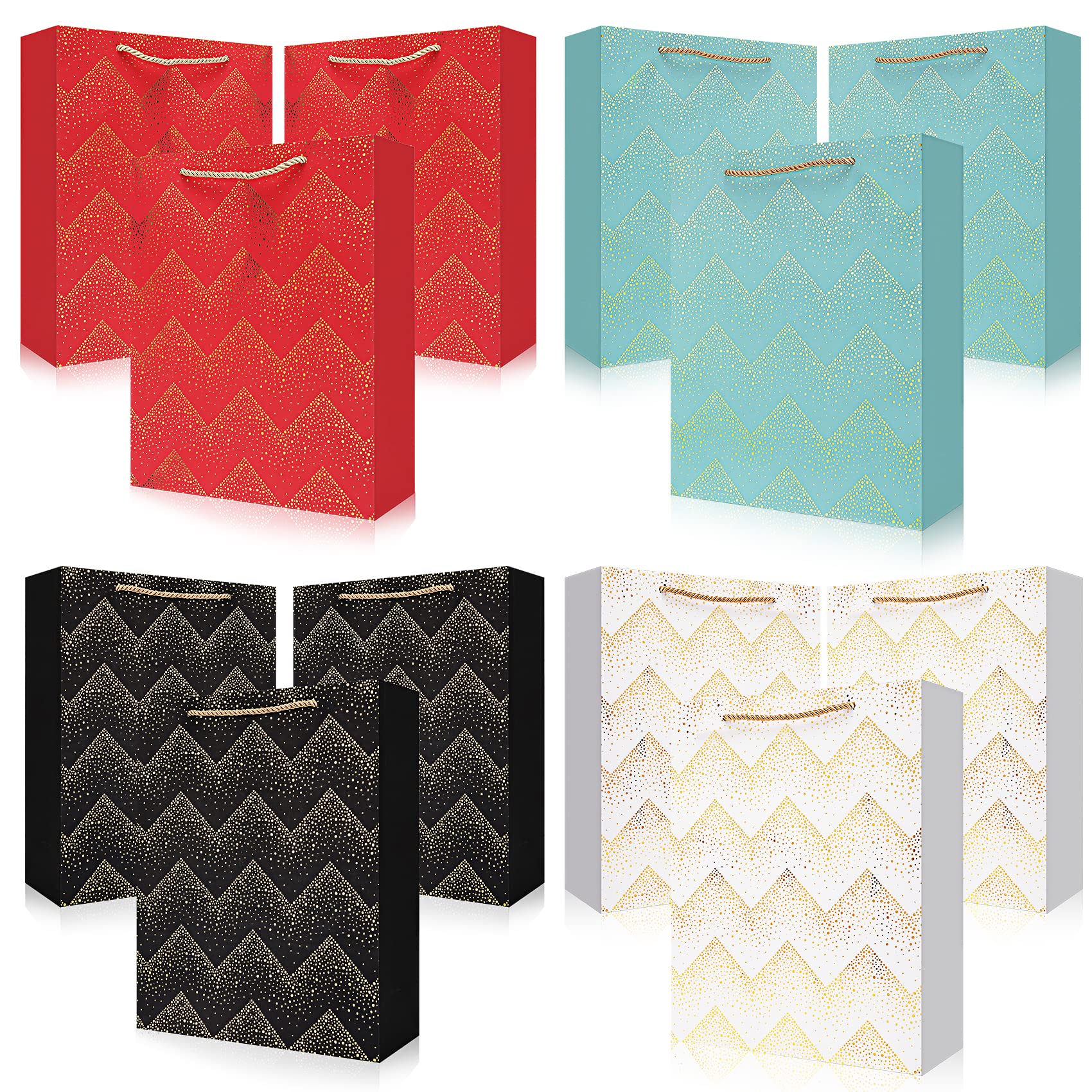 Amazon.com: Lancool Shiny Gift Bag, 12 Pack 12.6x10.2x3.9 Inch Gift ...