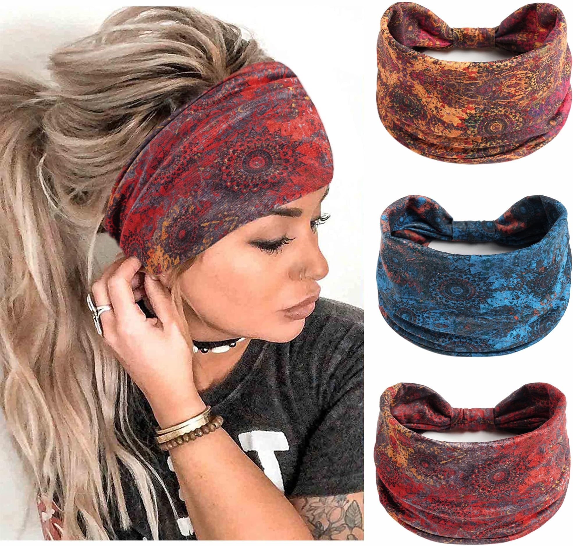 Amazon.com : STGDAK Boho Headbands For Women Fashion Wide Head Band ...