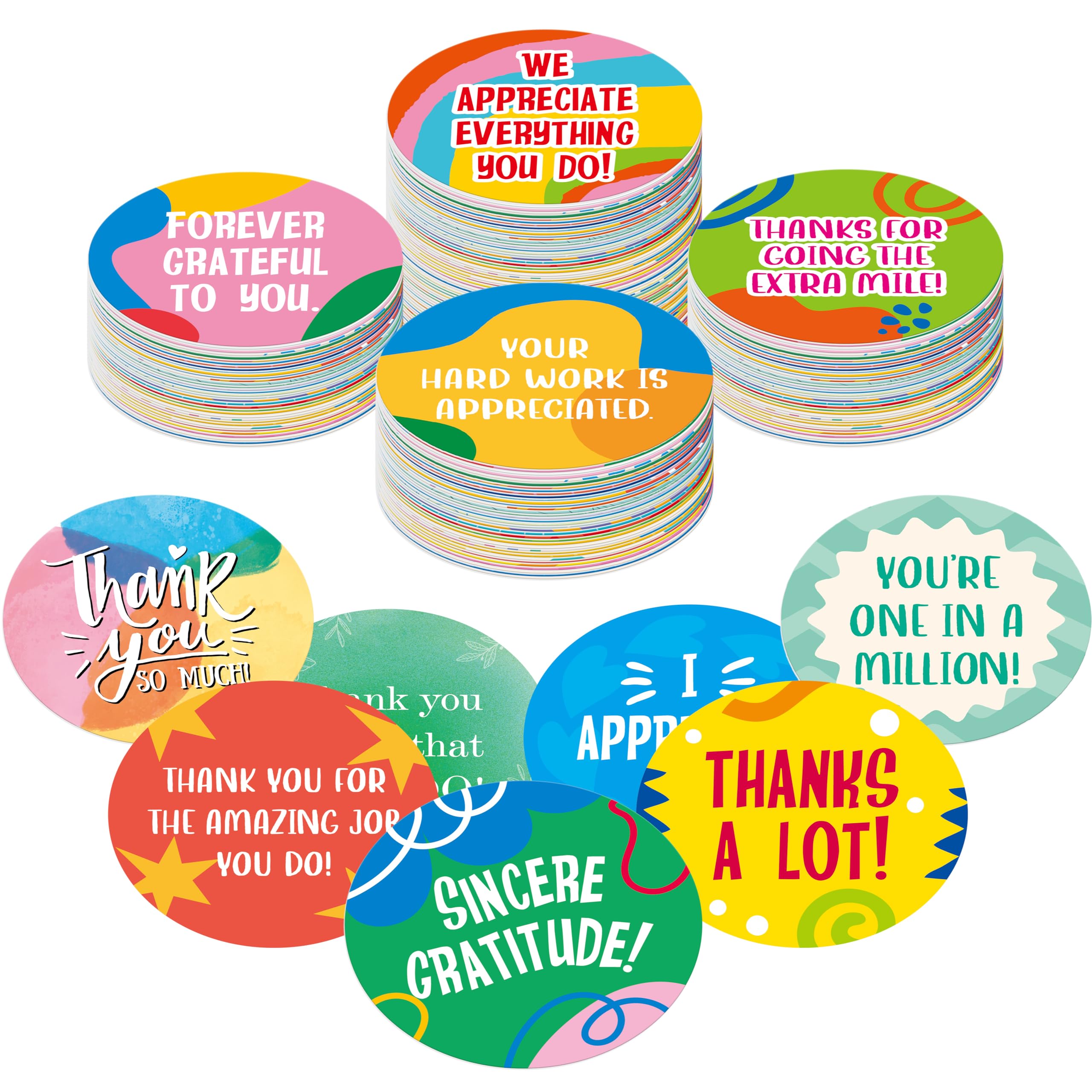 Snapklik.com : 120 PCS Appreciation Chips, 60 Designs Thanks Round ...