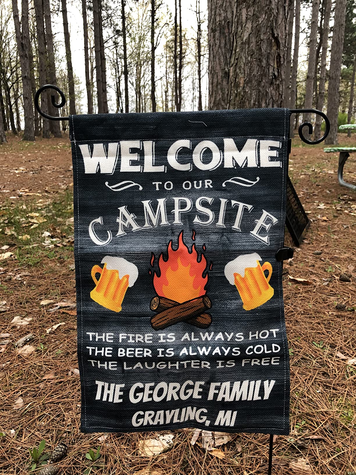 Amazon.com : Personalized Camping Flag for Campsite, Welcome to Our ...