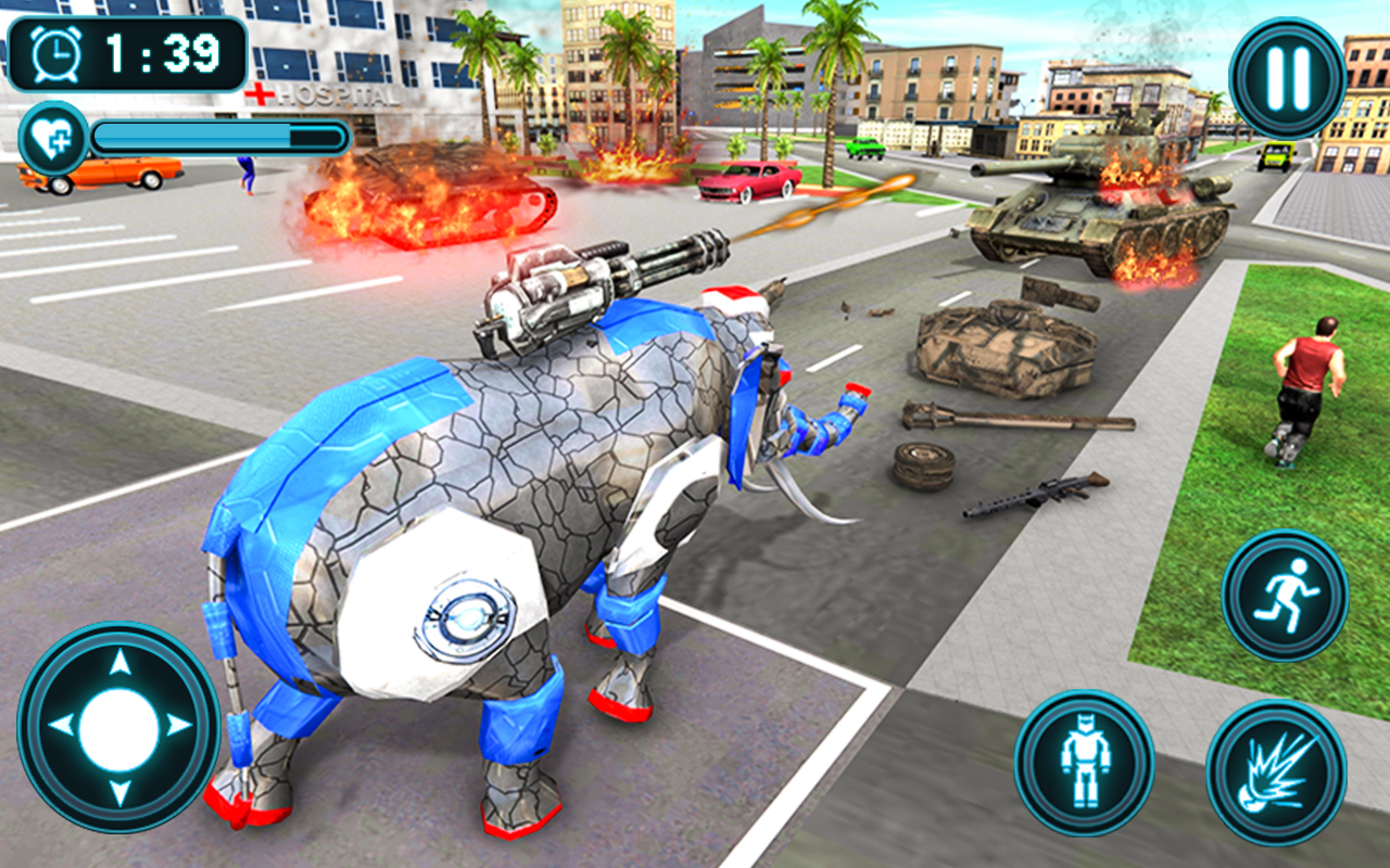 US Police Elephant Robot Transform Car Driving Games: Superhero Robots ...