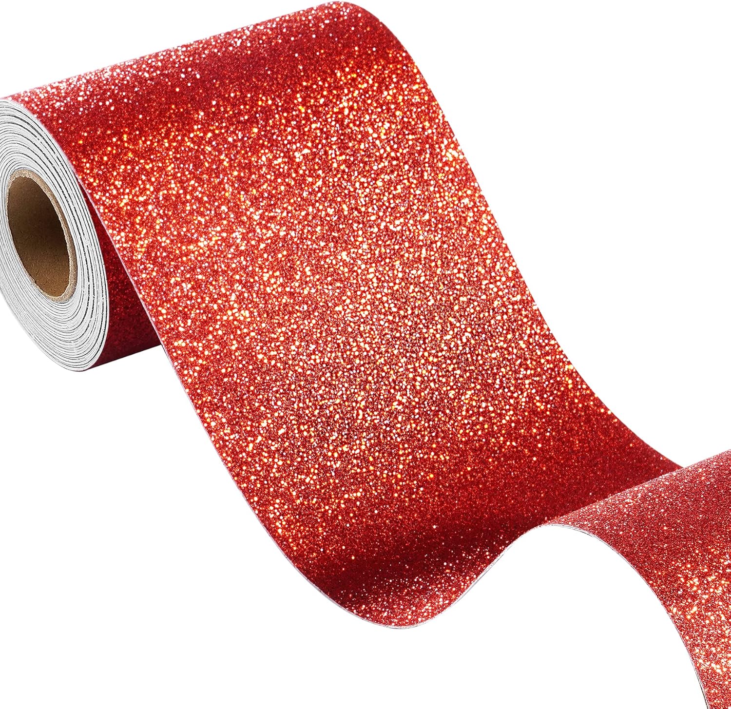 FunStick Ruby Red Glitter Wallpaper Border Self Adhesive Sparkle Red ...